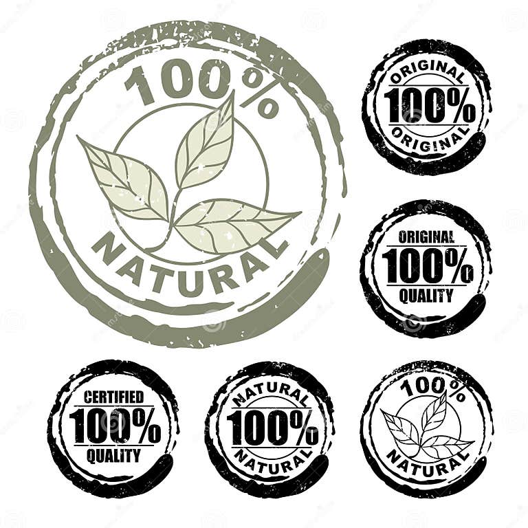 100 natural stamp stock vector. Illustration of print - 20405473
