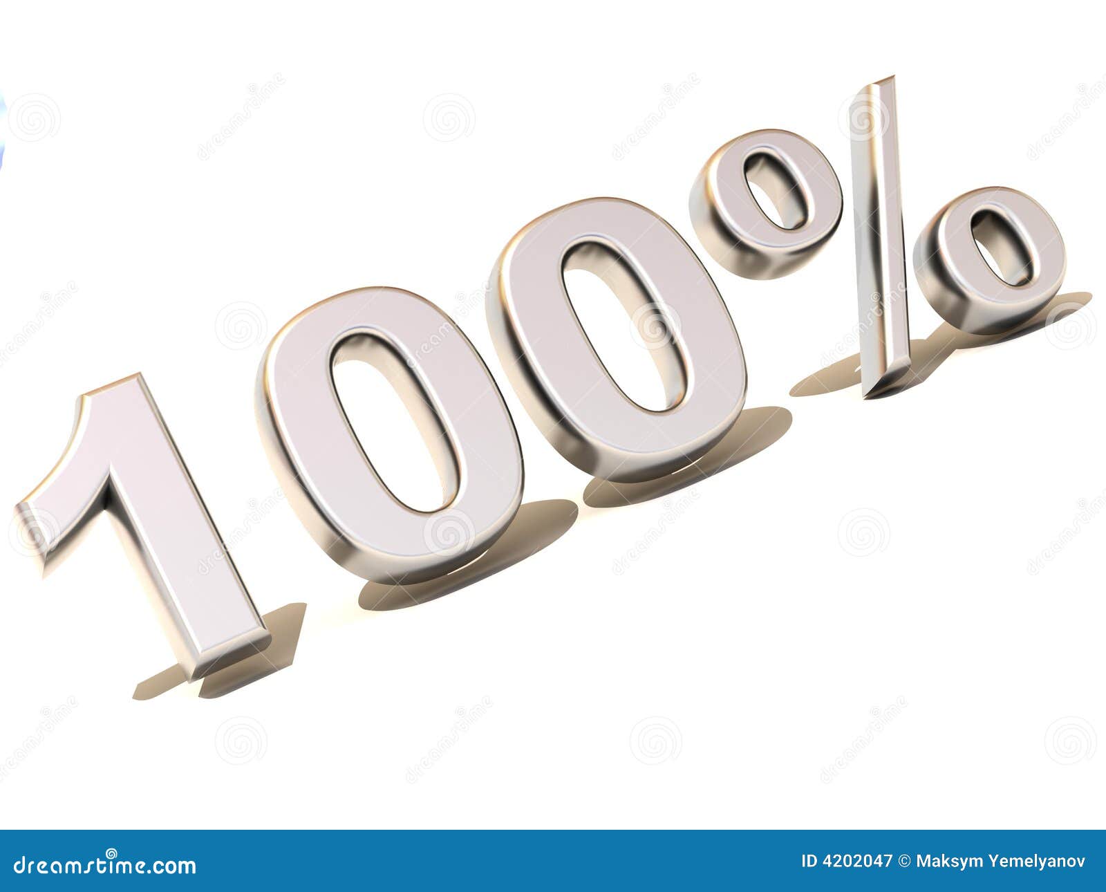 100 per cento. Argento. 3d illustrazione di stock. Illustrazione di ...