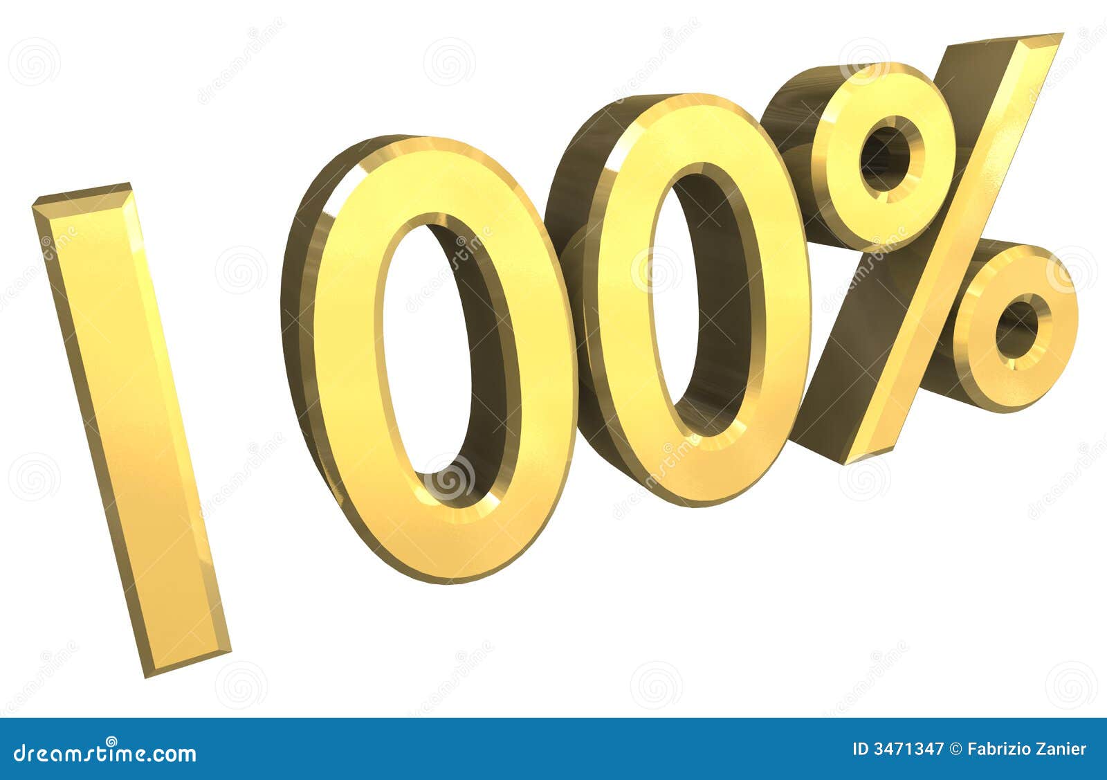 100 Percent In Gold (3D) Royalty Free Stock Photography - Image: 3471347