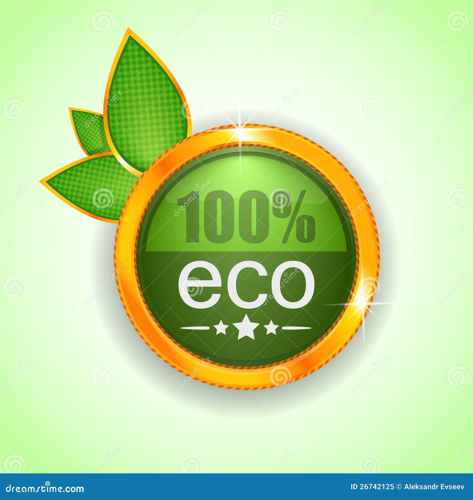 100 Percent Green Eco Button Stock Vector - Illustration of button ...