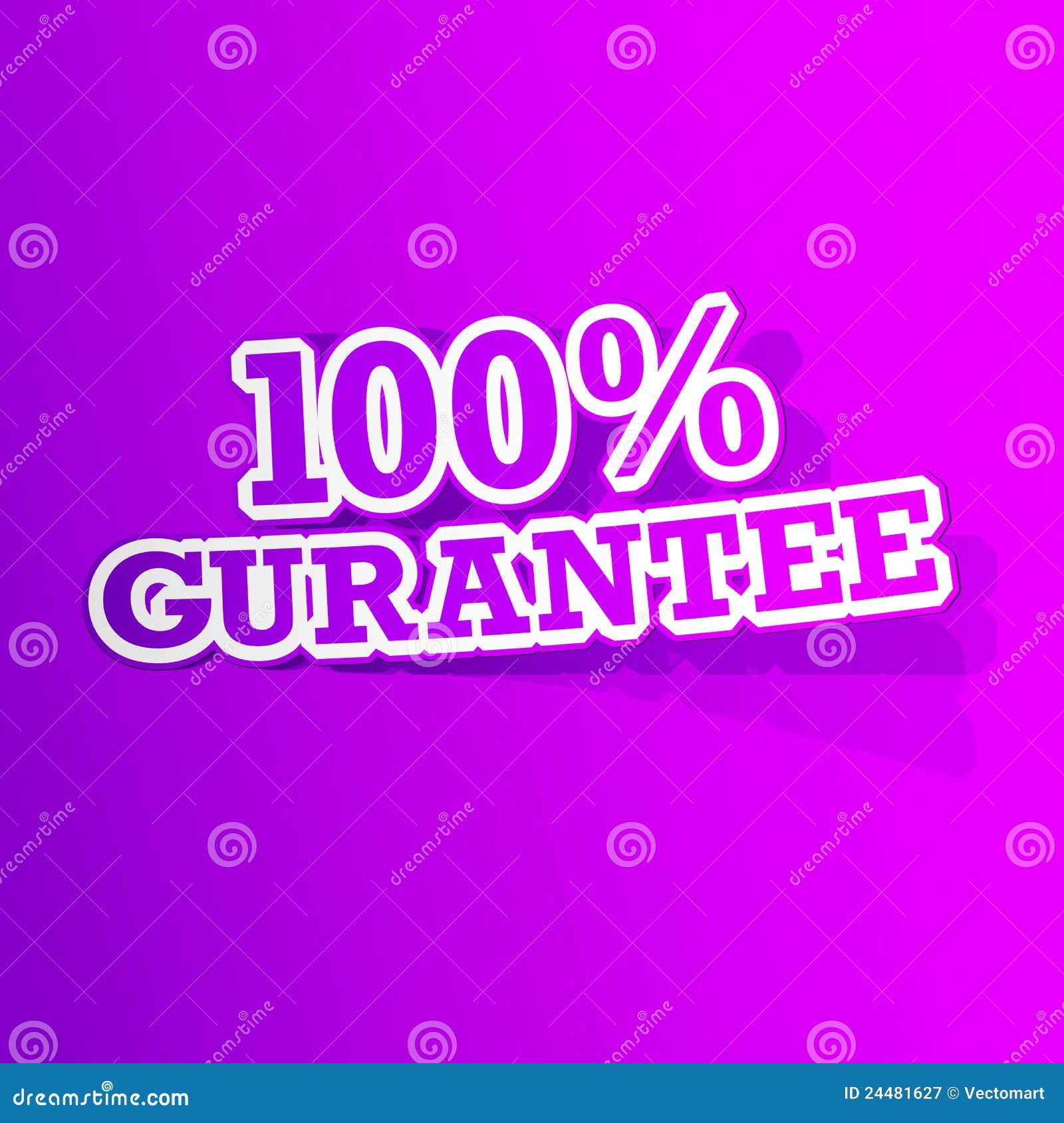 100 Percent Gurantee Sticker Stock Vector - Illustration of graphic ...