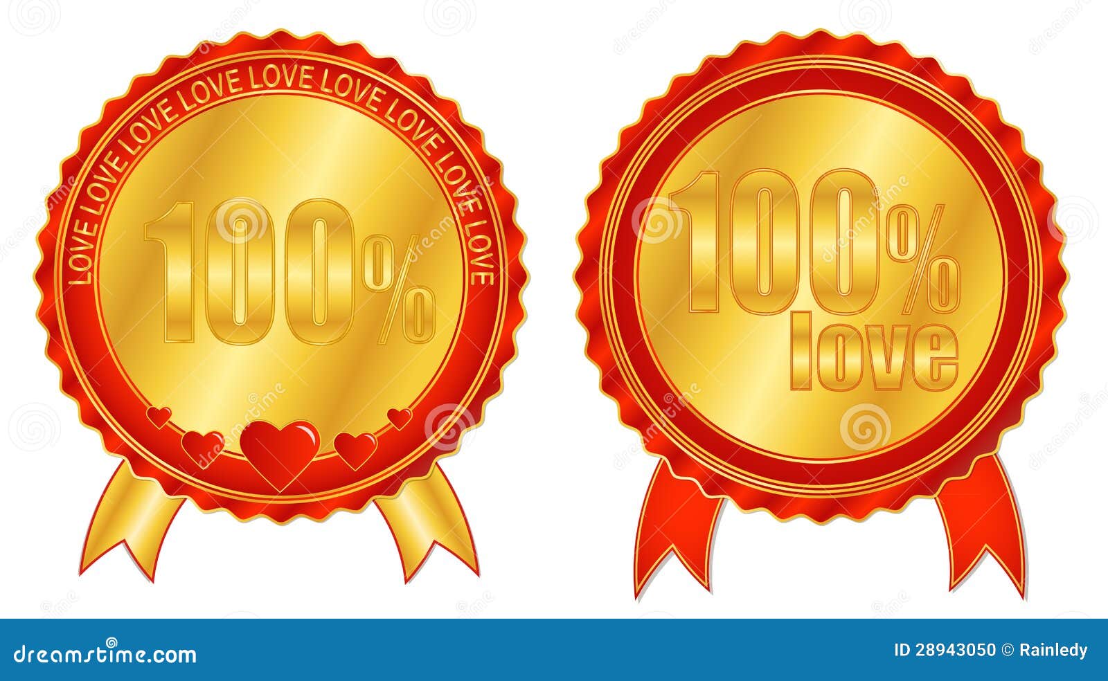 100 percent of love stock vector. Illustration of colors - 28943050