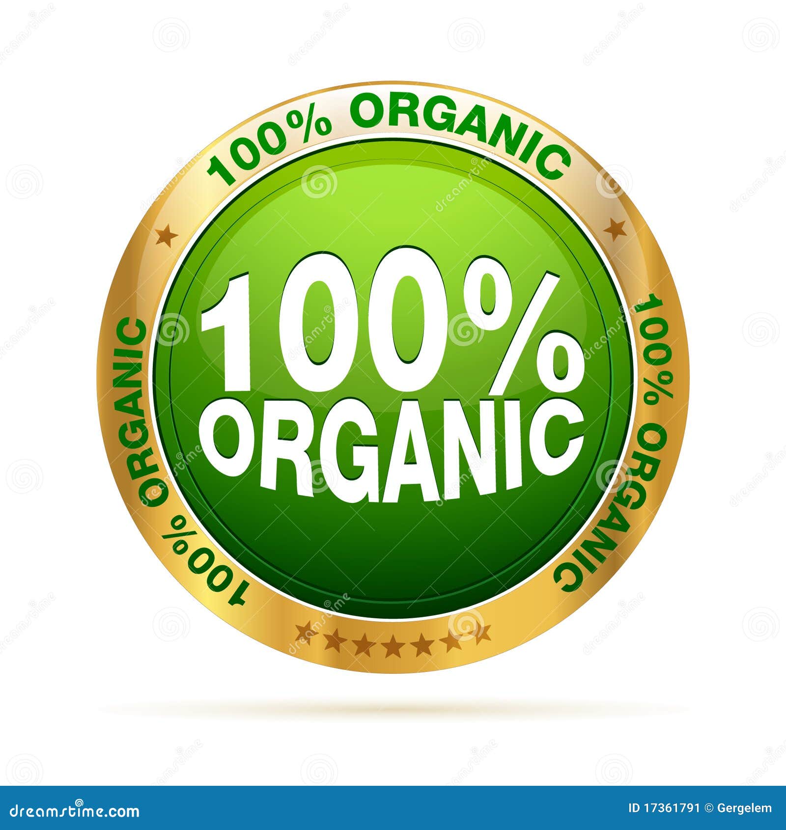 100 percent organic badge stock vector. Illustration of health - 17361791