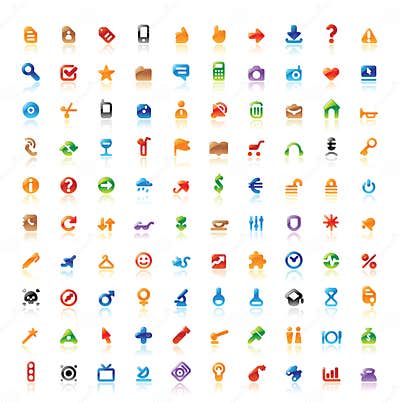 100 perfect icons stock vector. Illustration of design - 21602918