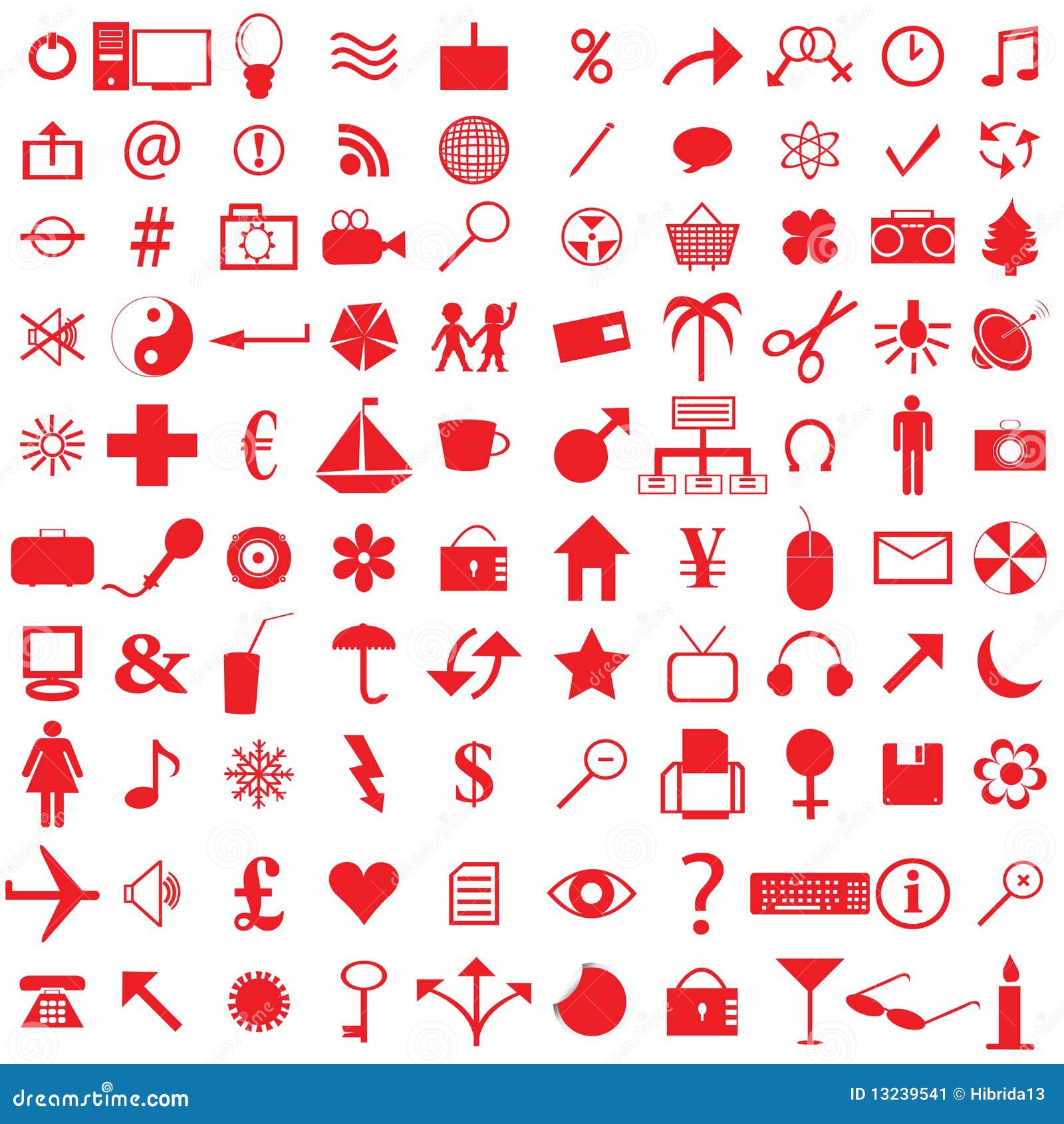100 red icons stock illustration. Illustration of globe - 13239541
