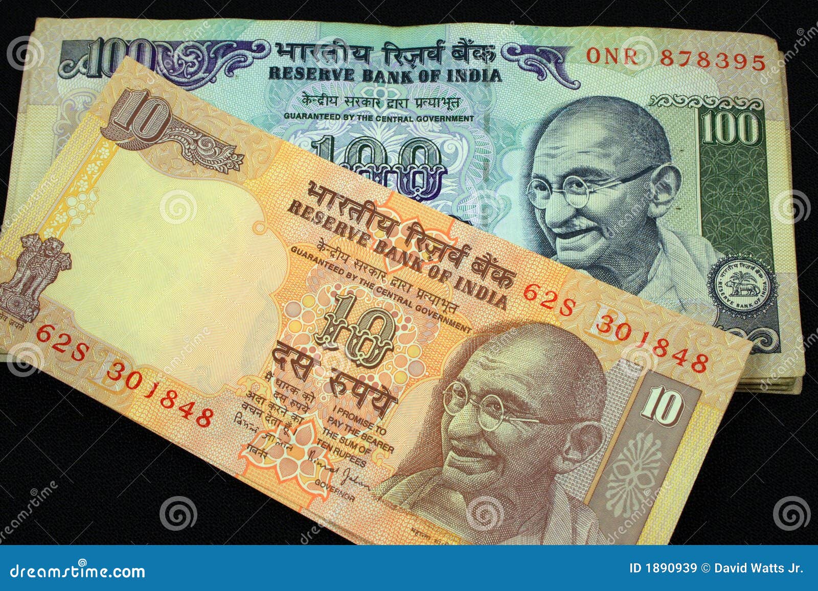 100 Rupees Note & 10 Rupees Note Stock Image - Image of india, bank ...