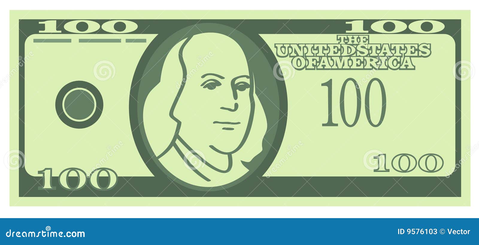 100 US-Dollar-Banknote (Vektor) Vektor Abbildung - Illustration von ...