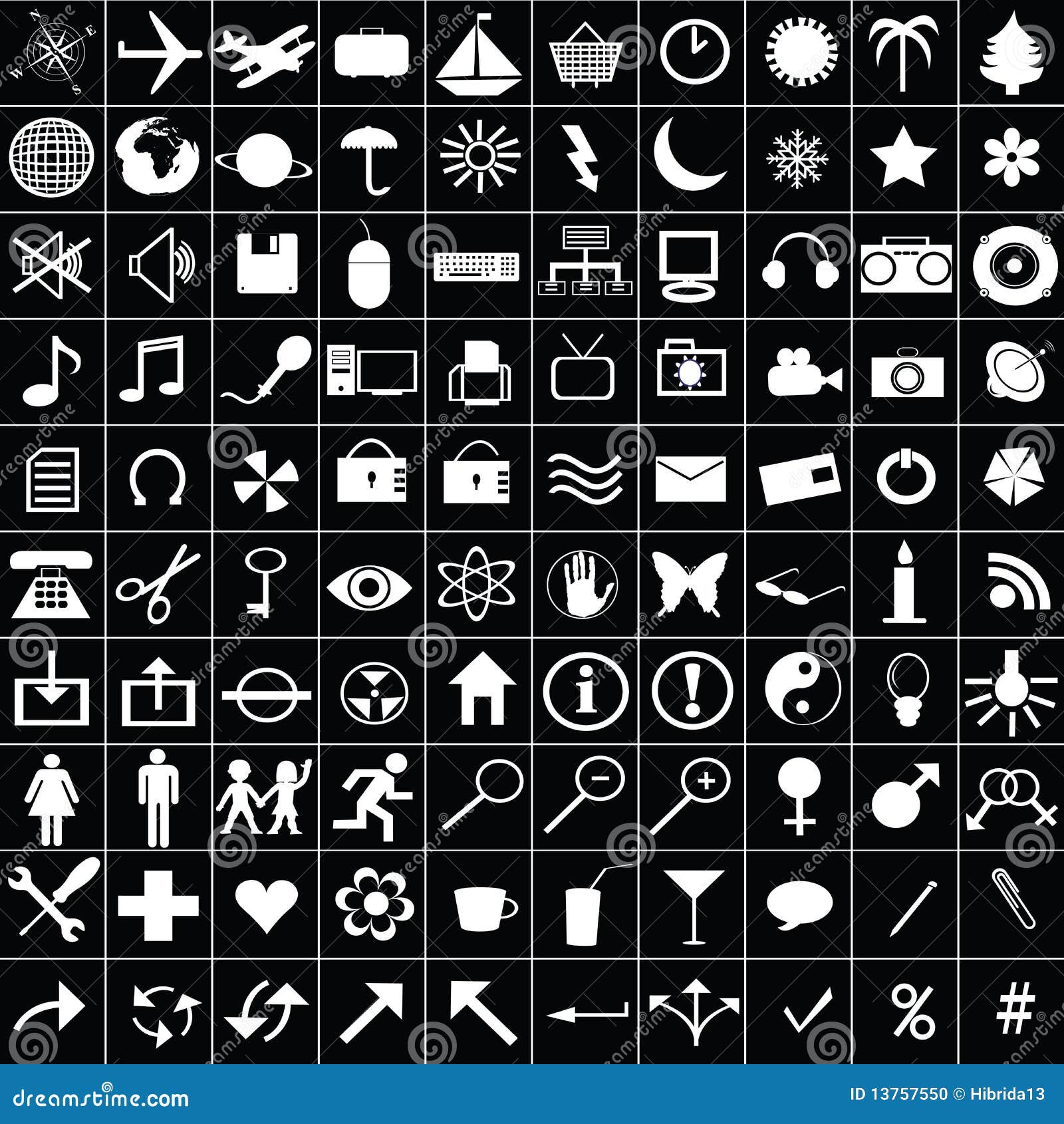 100 white icons stock illustration. Illustration of calendar - 13757550