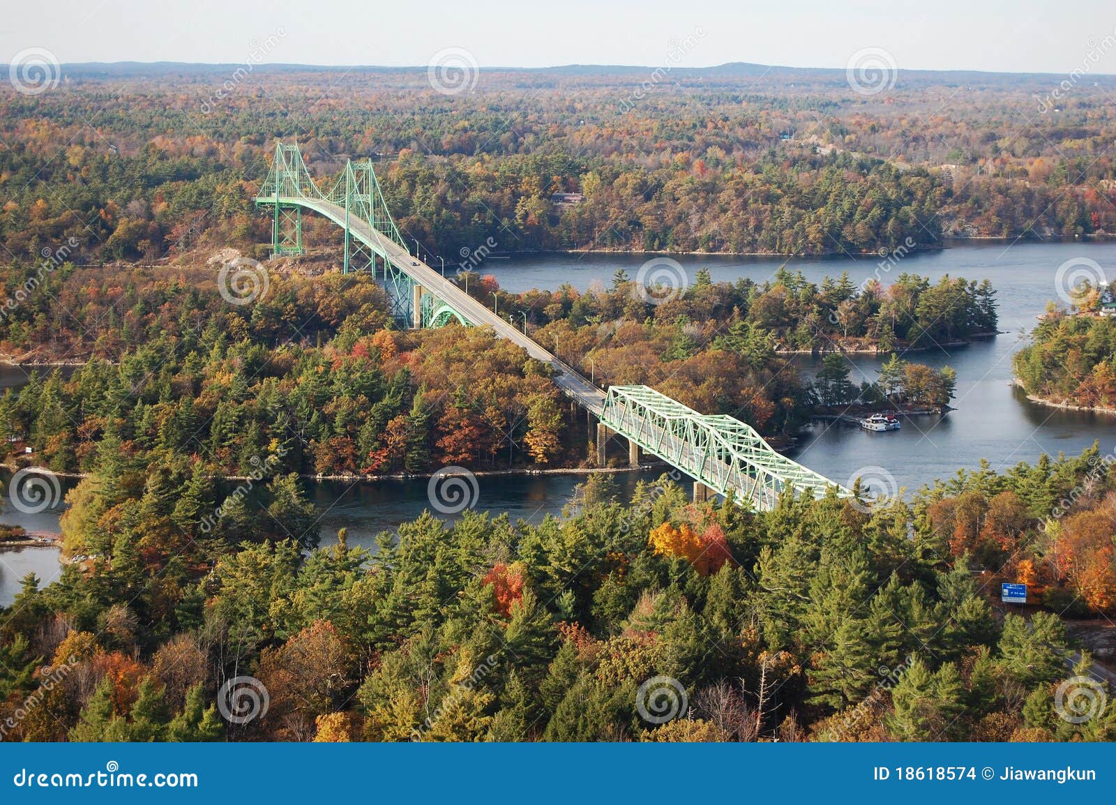 Thousand Islands Bridge, Ontario, Canada Stock Photo - Image of fall ...