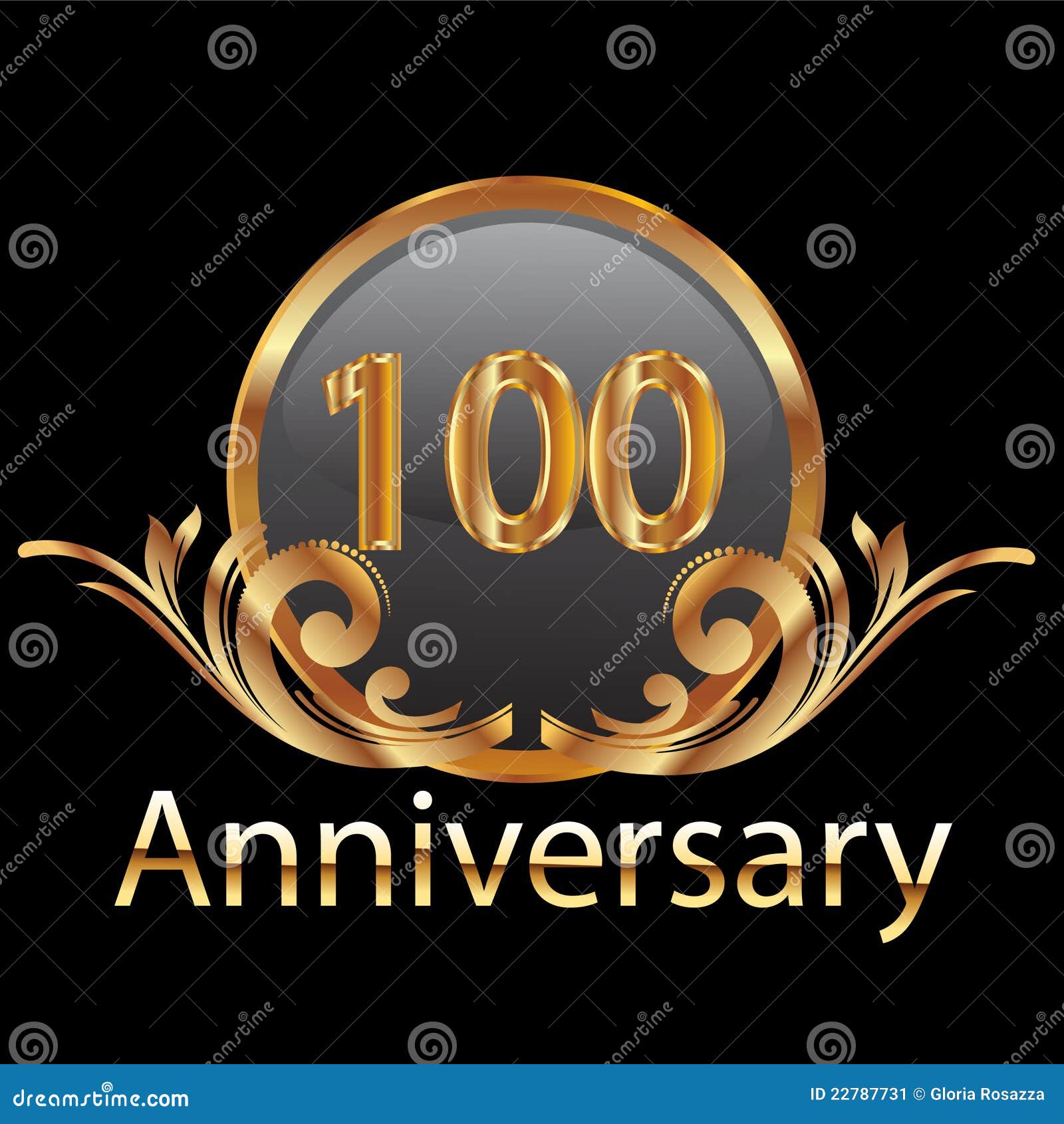 100th years anniversary stock illustration. Illustration of card - 22787731
