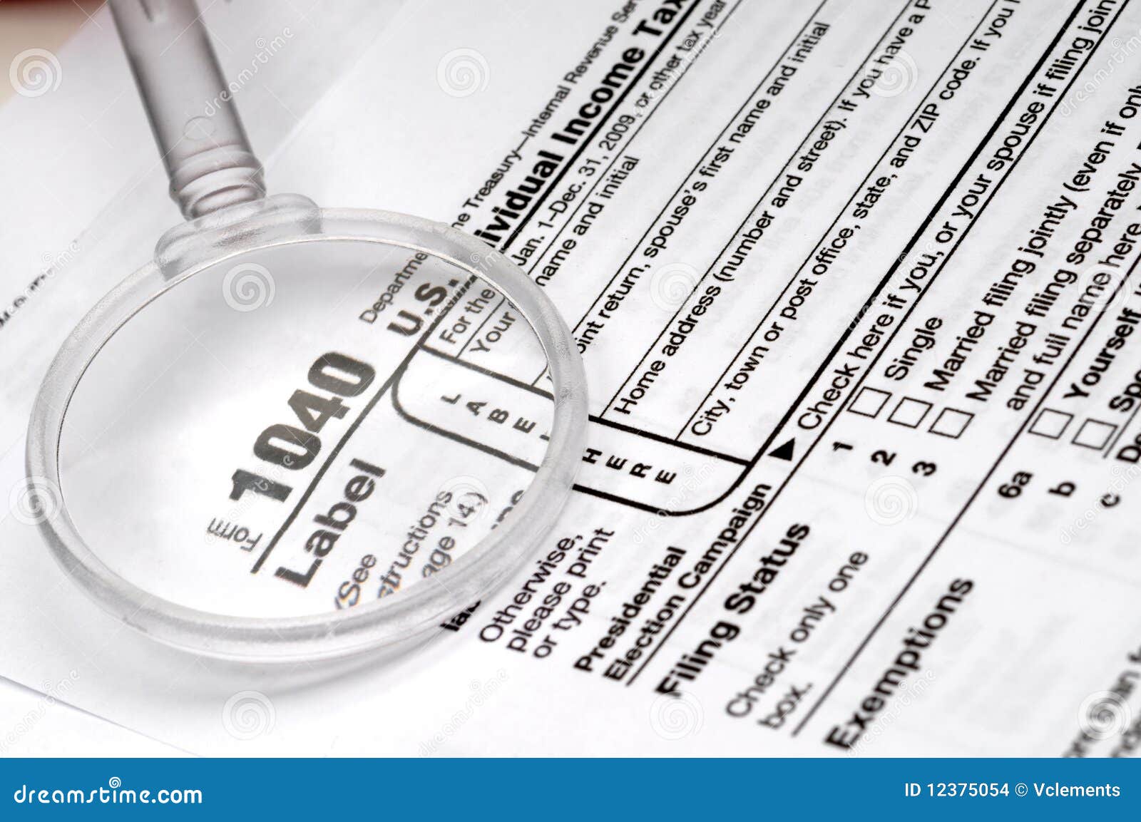 1040 Tax Form and a Magnifying Glass Editorial Stock Image - Image of ...