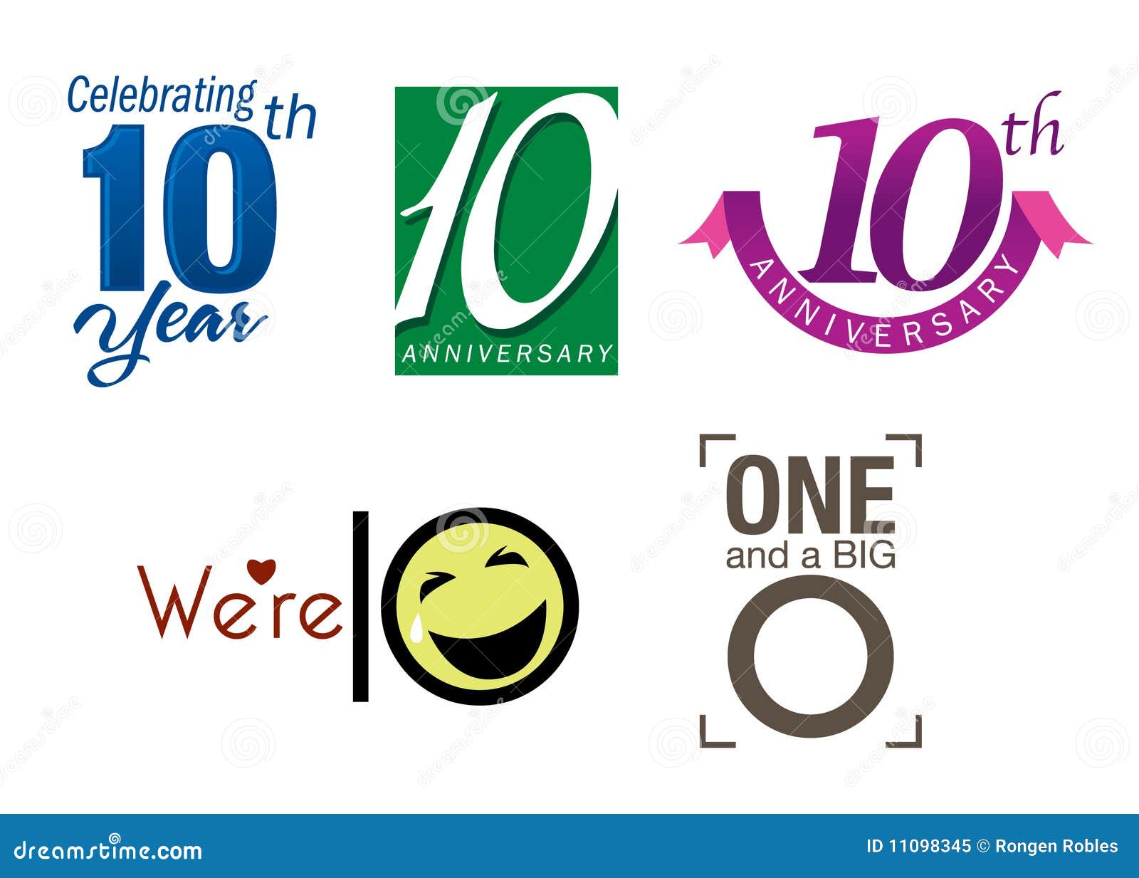 10mo aniversario del año ilustración del vector. Ilustración de cinta ...