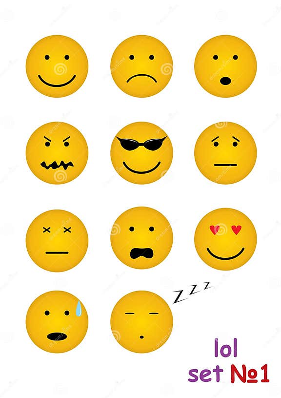 11 funny faces for chat stock vector. Illustration of cartoon - 10463430