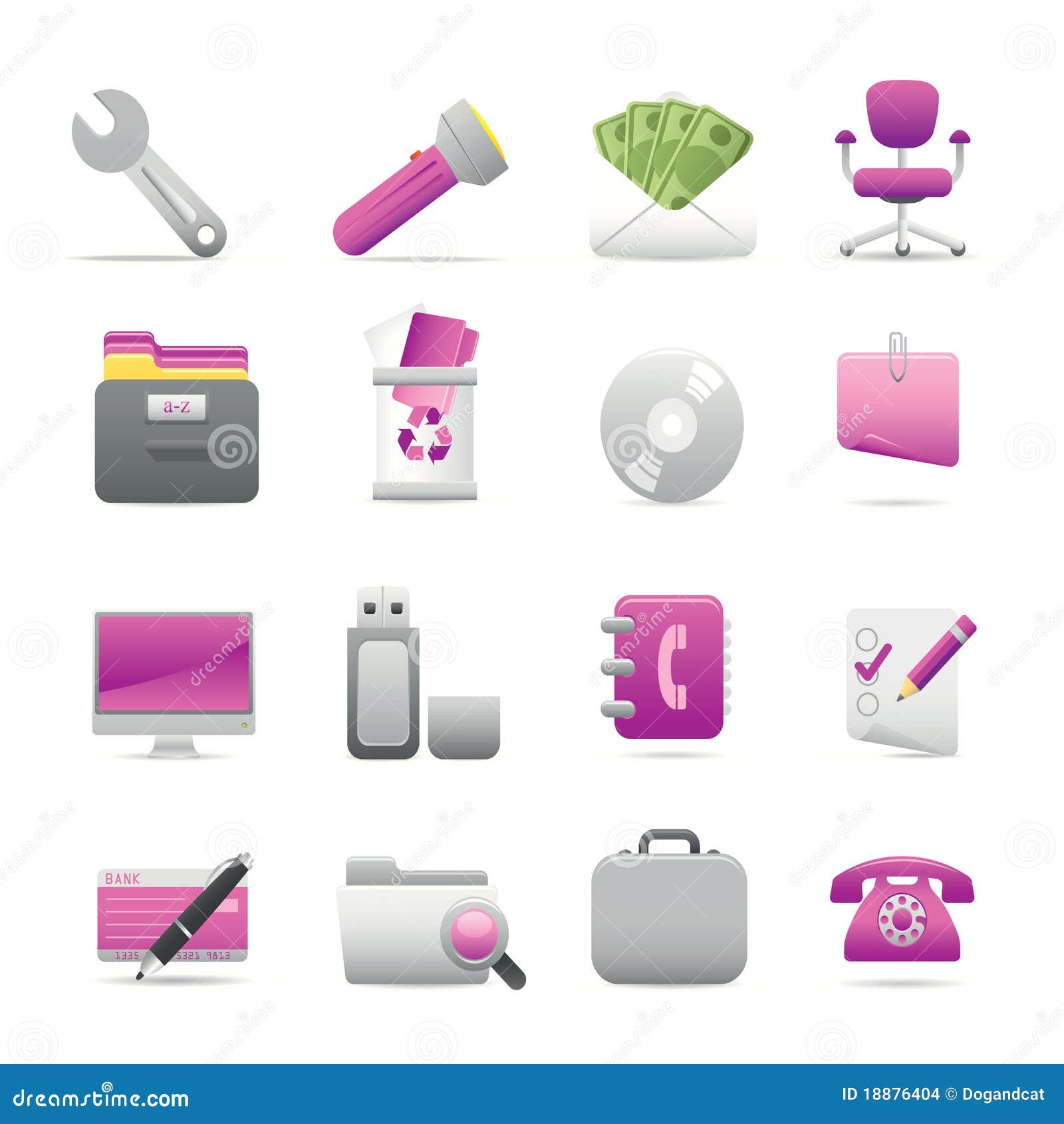 11 Purple Office Icons stock vector. Illustration of bank - 18876404