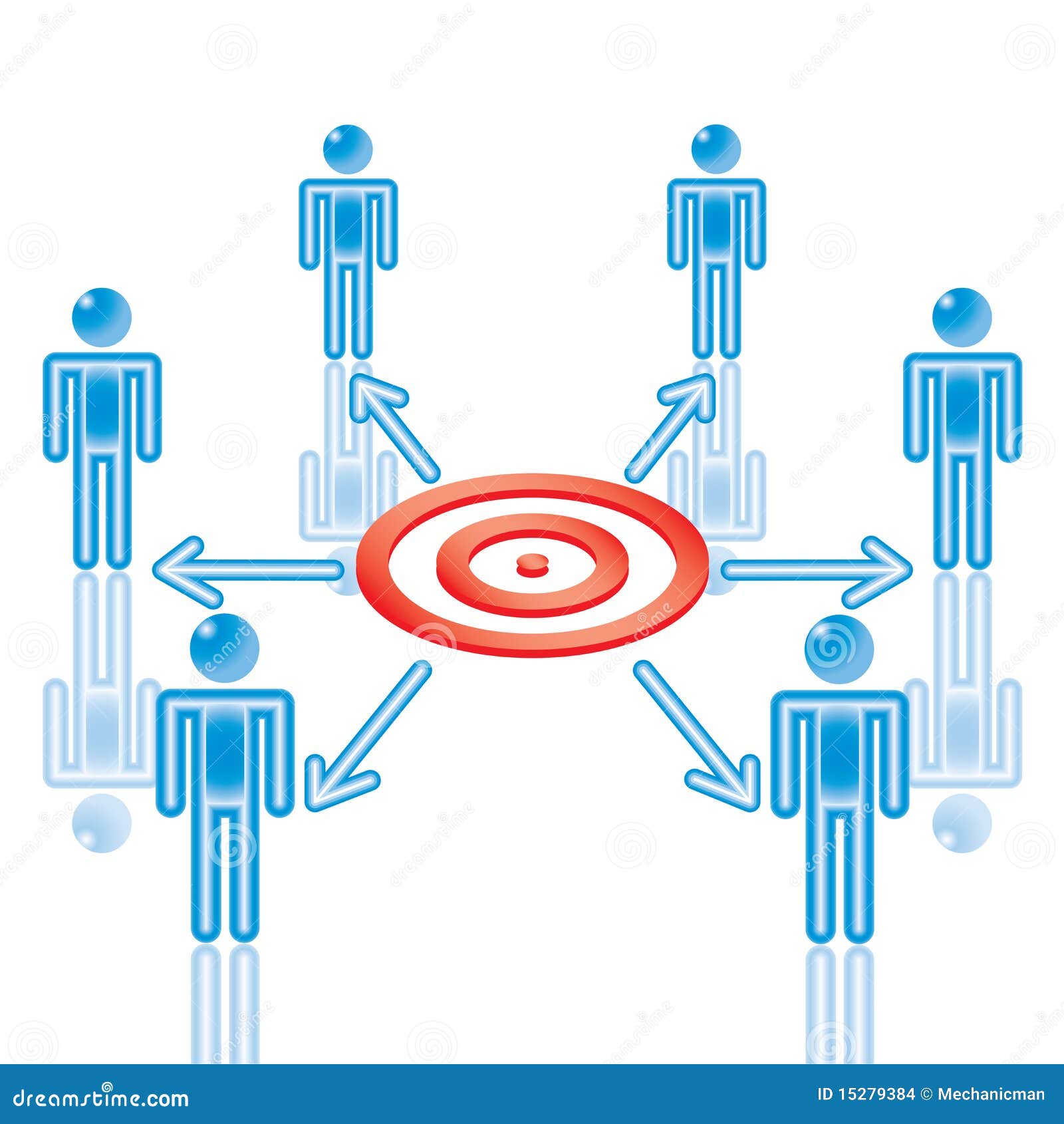 11. Teamwork Target in Blue Stock Vector - Illustration of center ...