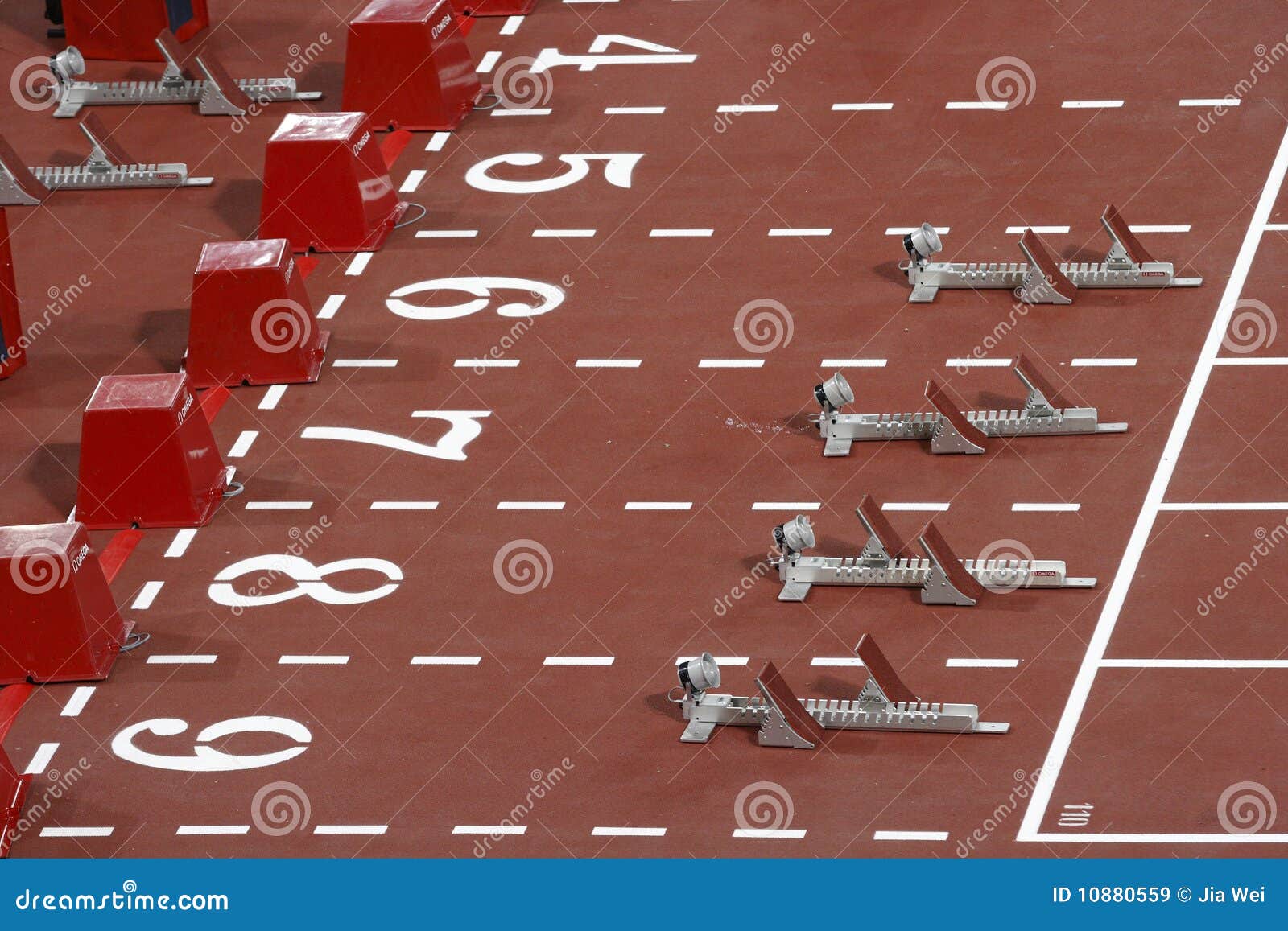 110-meter hurdles Blocks editorial stock image. Image of meter - 10880559