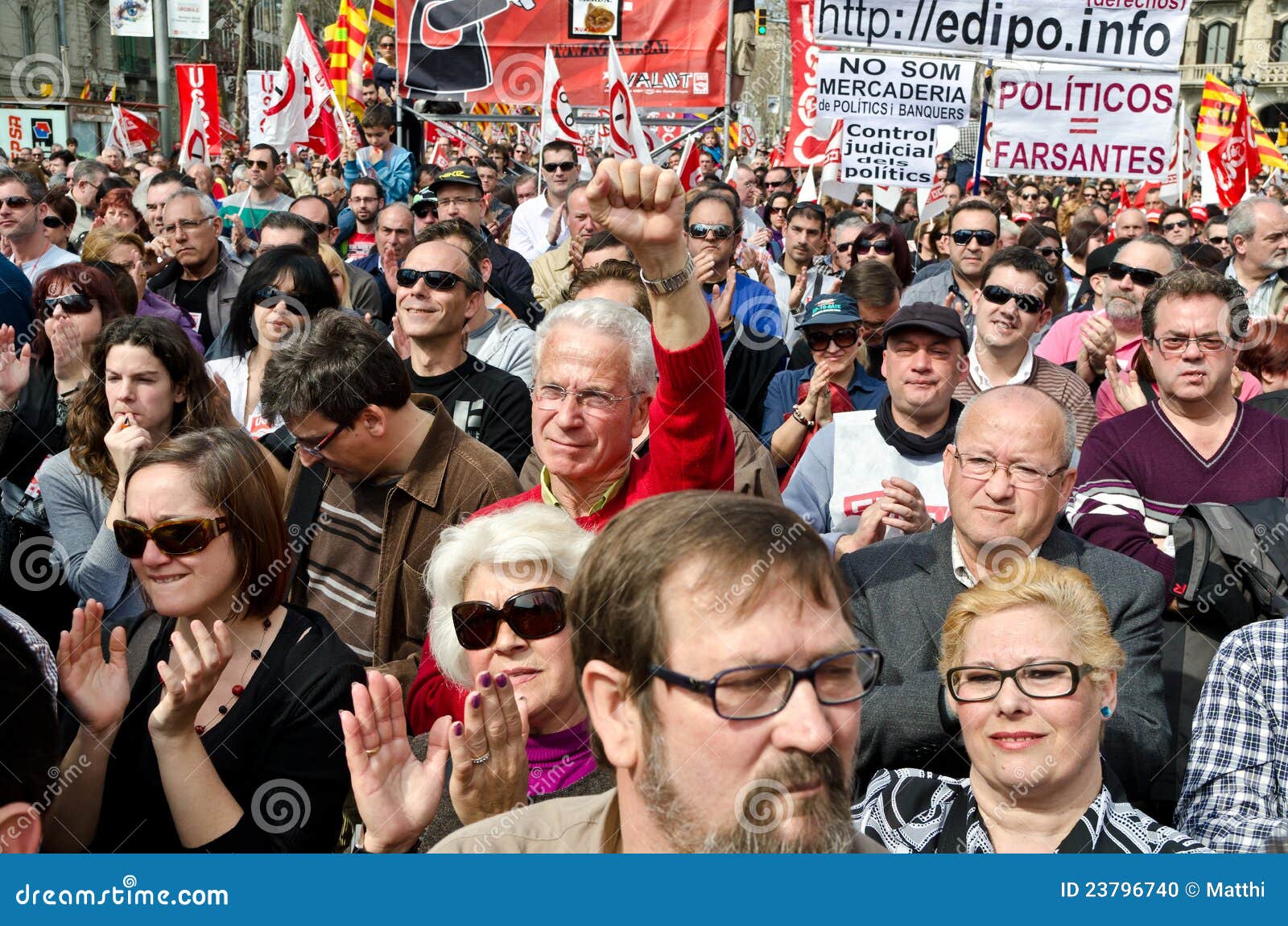 11M - Unions Protest in Barcelona Editorial Image - Image of protest ...