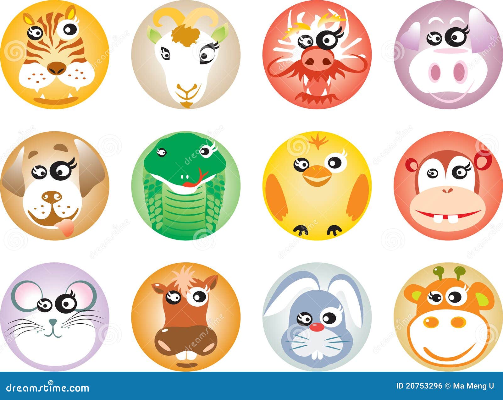 12 chinese Zodiac stock vector. Illustration of culture - 20753296