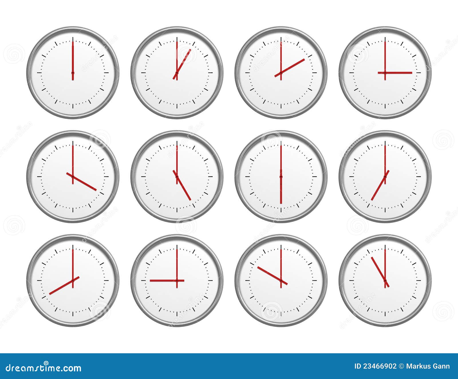 12 clocks stock illustration. Illustration of clock, count - 23466902