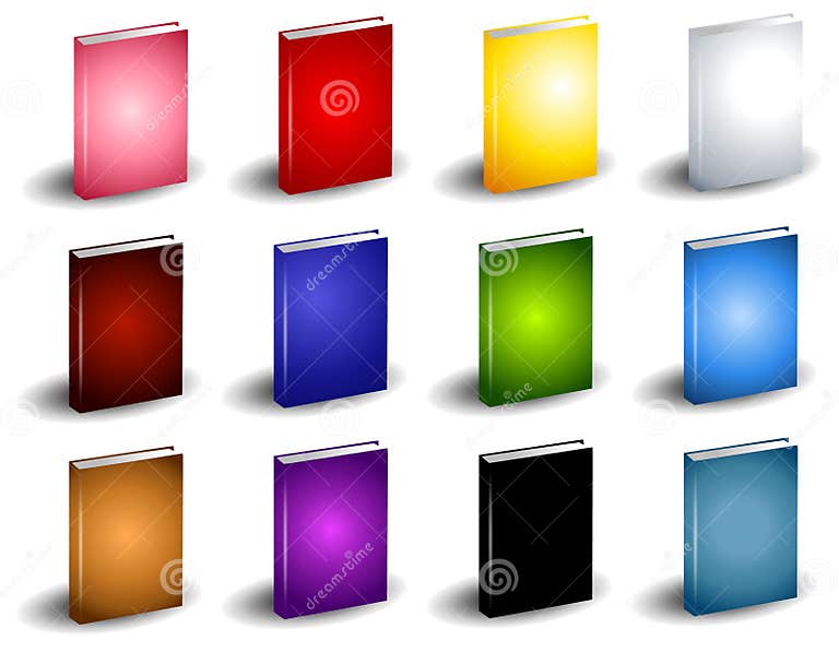 12 Colourful Book EBook Covers Stock Illustration - Illustration of ...