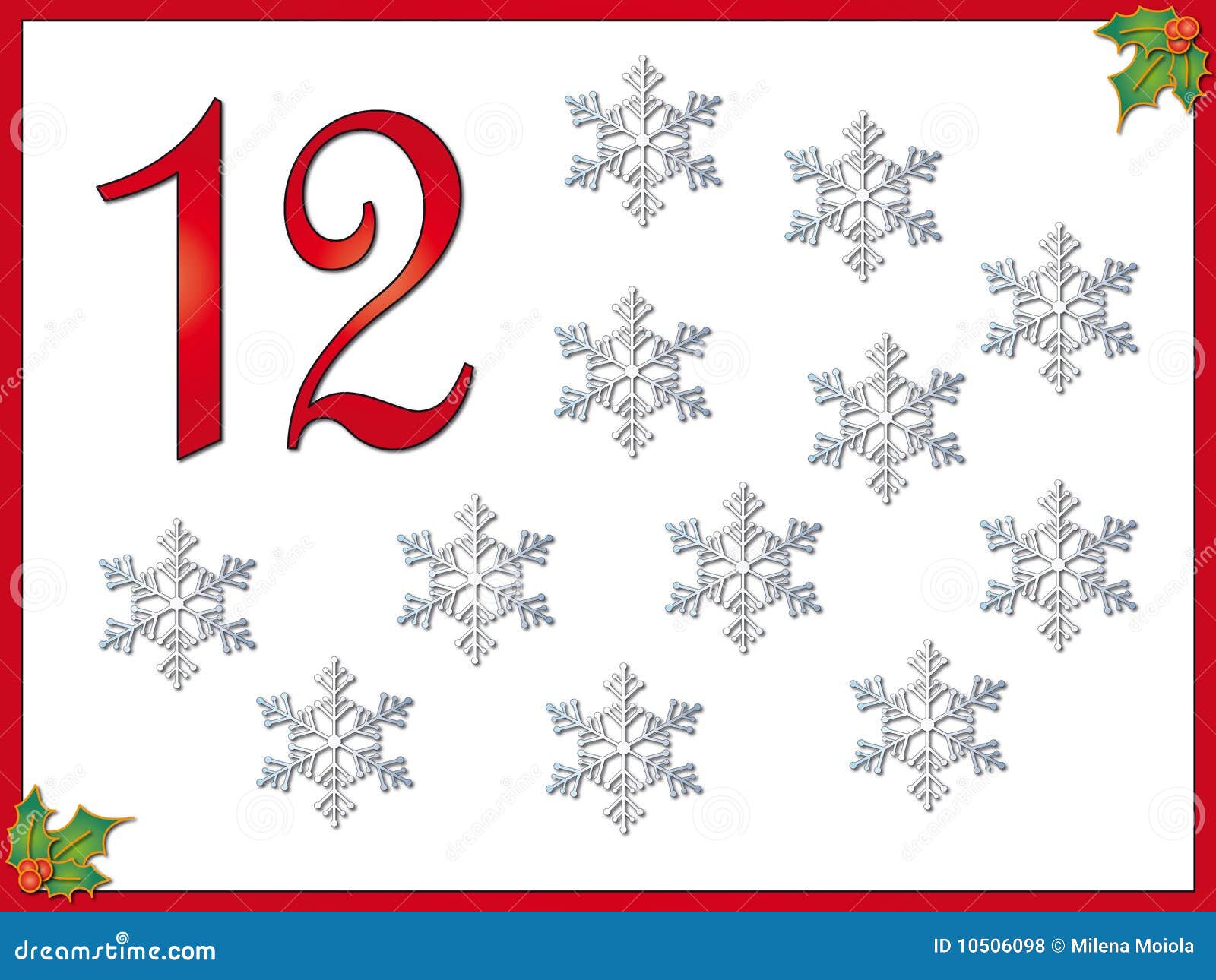 12 Days of Christmas: 12 Snowflakes Stock Illustration - Illustration ...