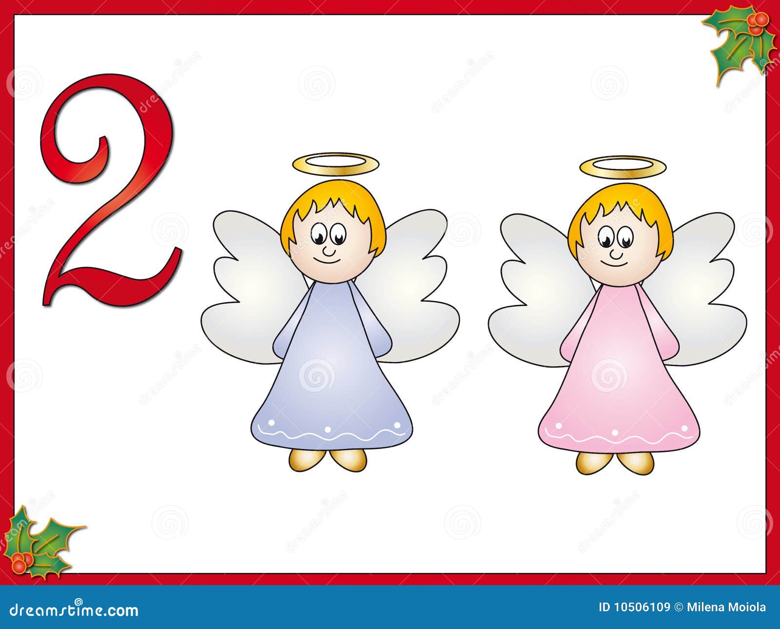 12 Days of Christmas: 2 Angels Stock Illustration - Illustration of ...