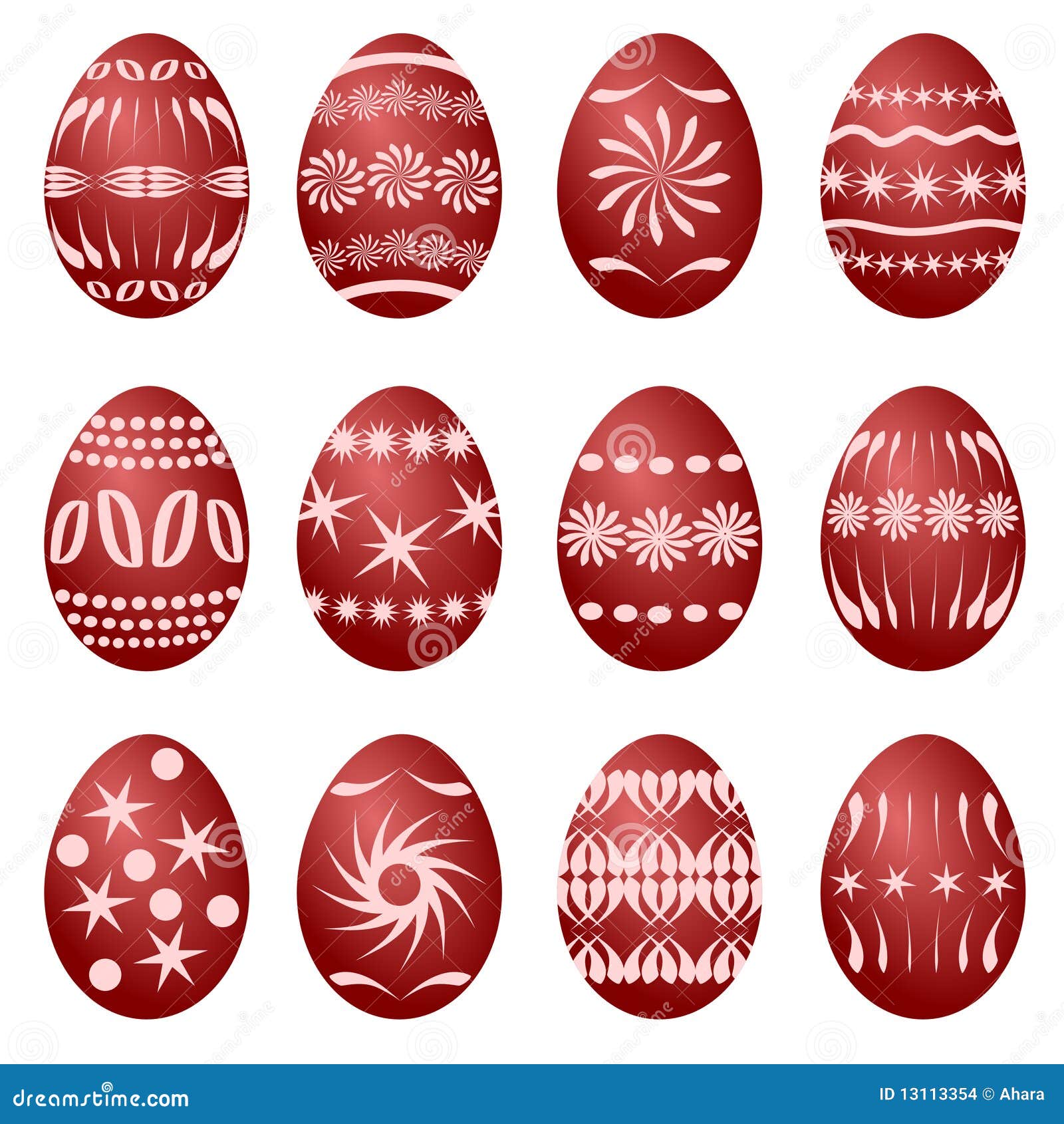 12 easter eggs (vector) stock vector. Illustration of drawing - 13113354