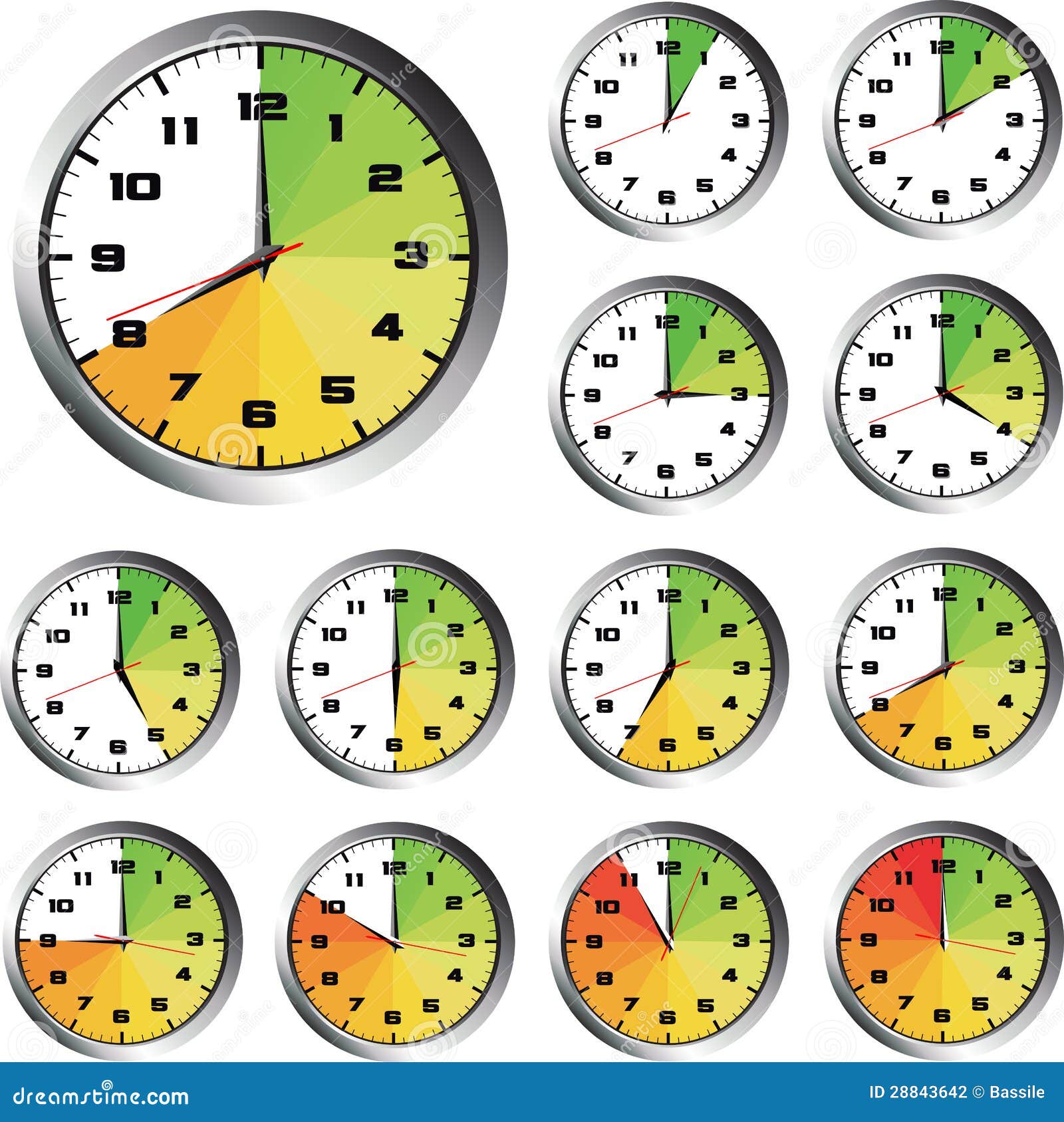 12 Heures De Positionnement D'horloge Illustration de Vecteur ...