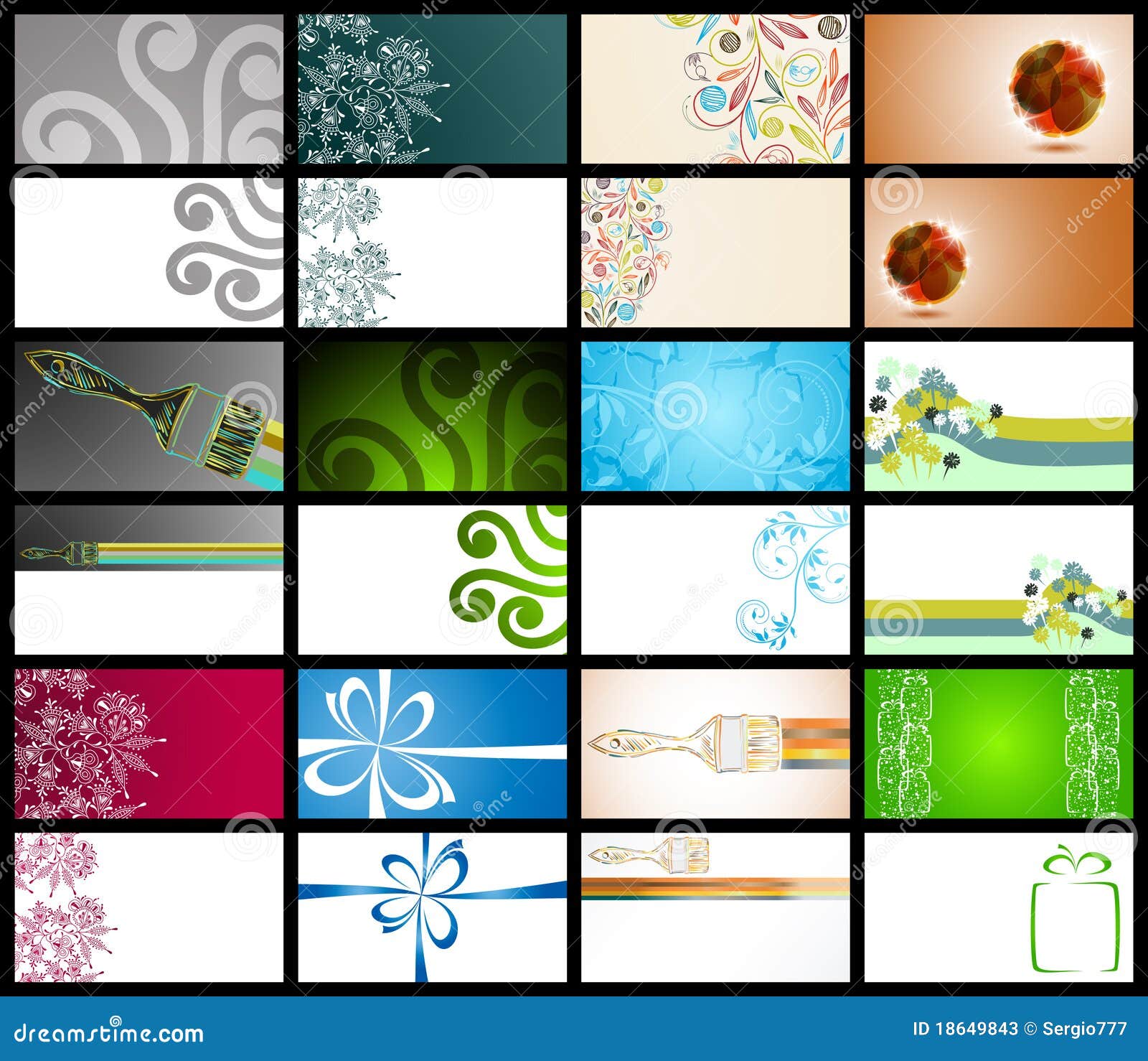 12 Horizontal Business Cards Stock Vector - Illustration of blank ...