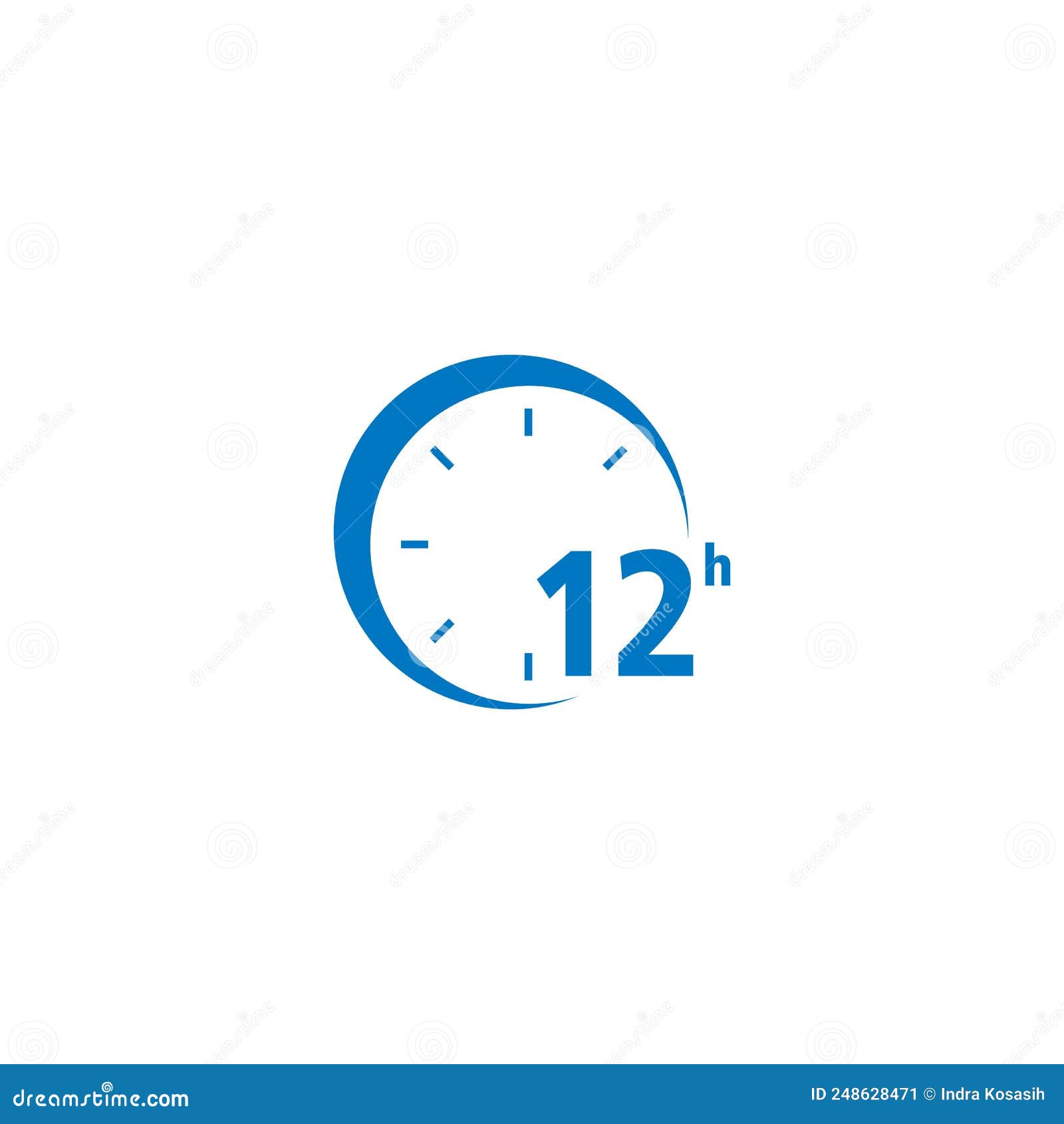 12 Hours Clock Arrow Logo Vector Icon Illustration Desgin Stock Vector ...