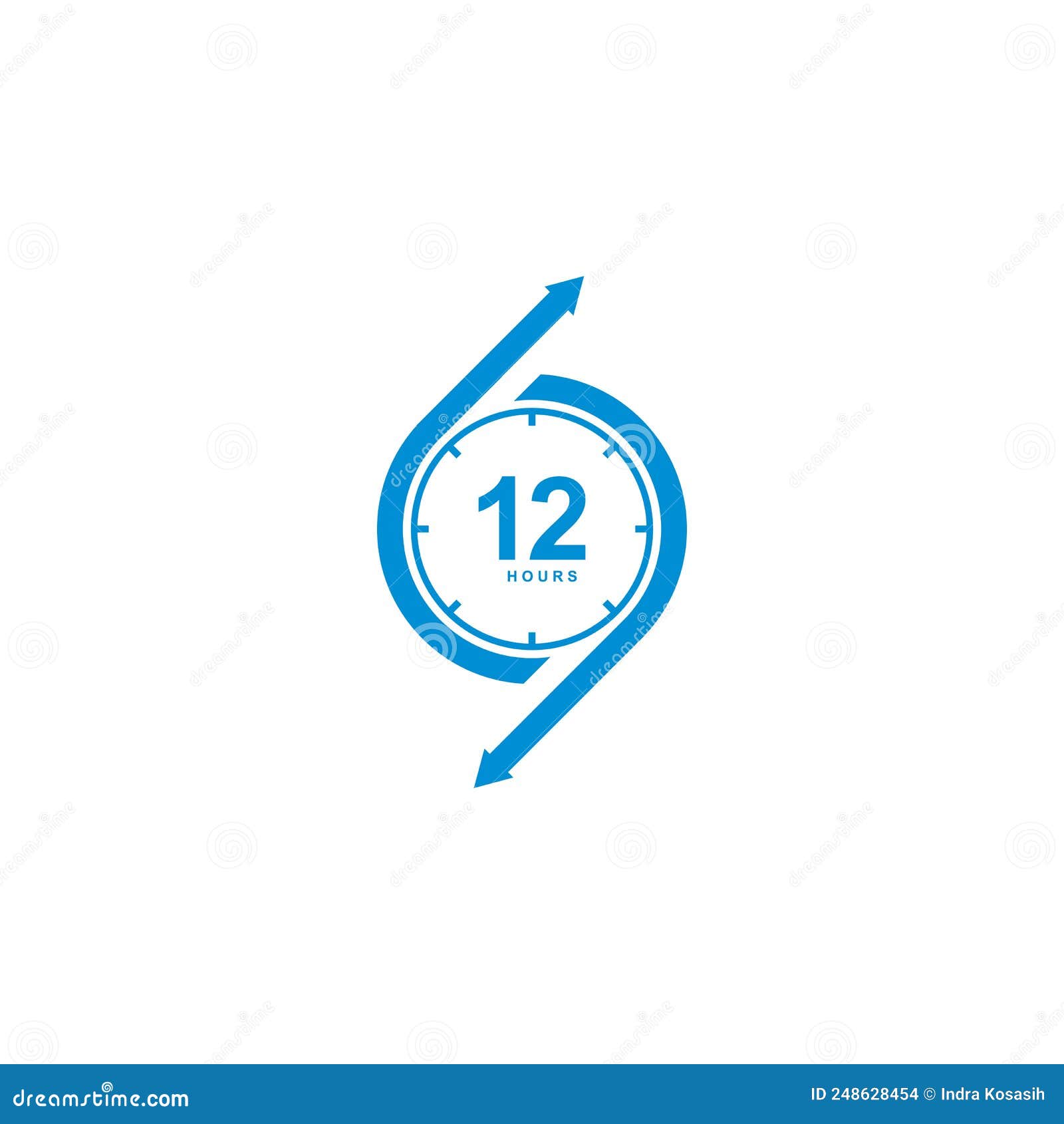 12 Hours Clock Arrow Logo Vector Icon Illustration Design Stock Vector ...