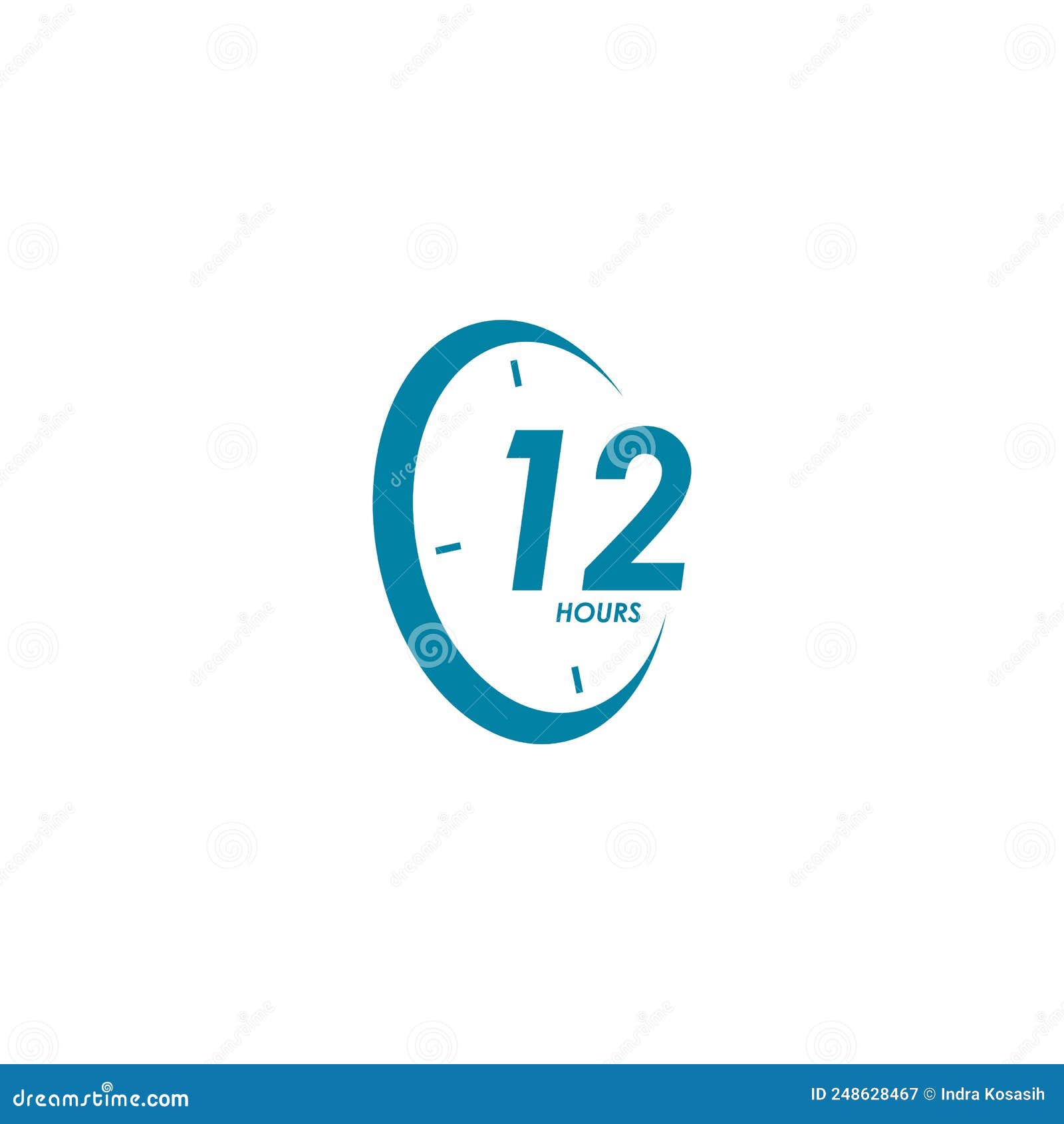 12 Hours Clock Arrow Logo Vector Icon Illustration Design Stock Vector ...