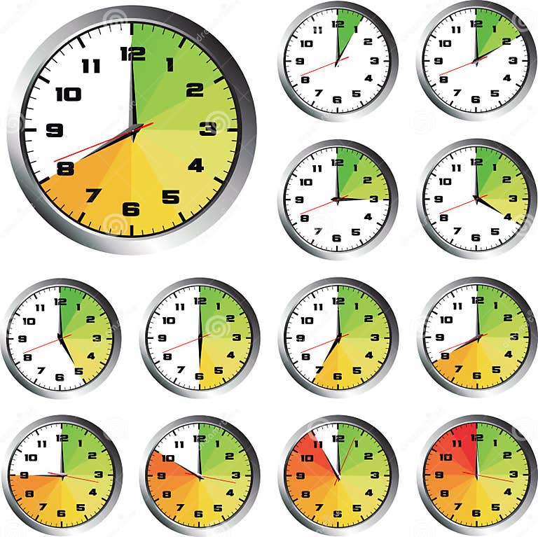 12 Hours clock set stock vector. Illustration of measurement - 28843642