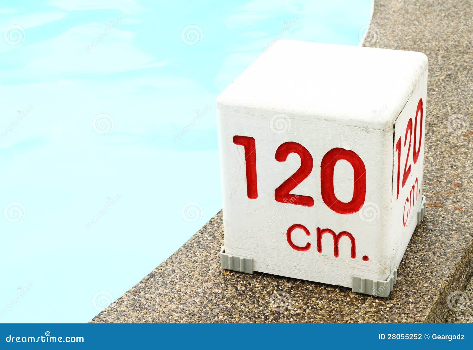120 cm. water depth sign stock photo. Image of leisure - 28055252