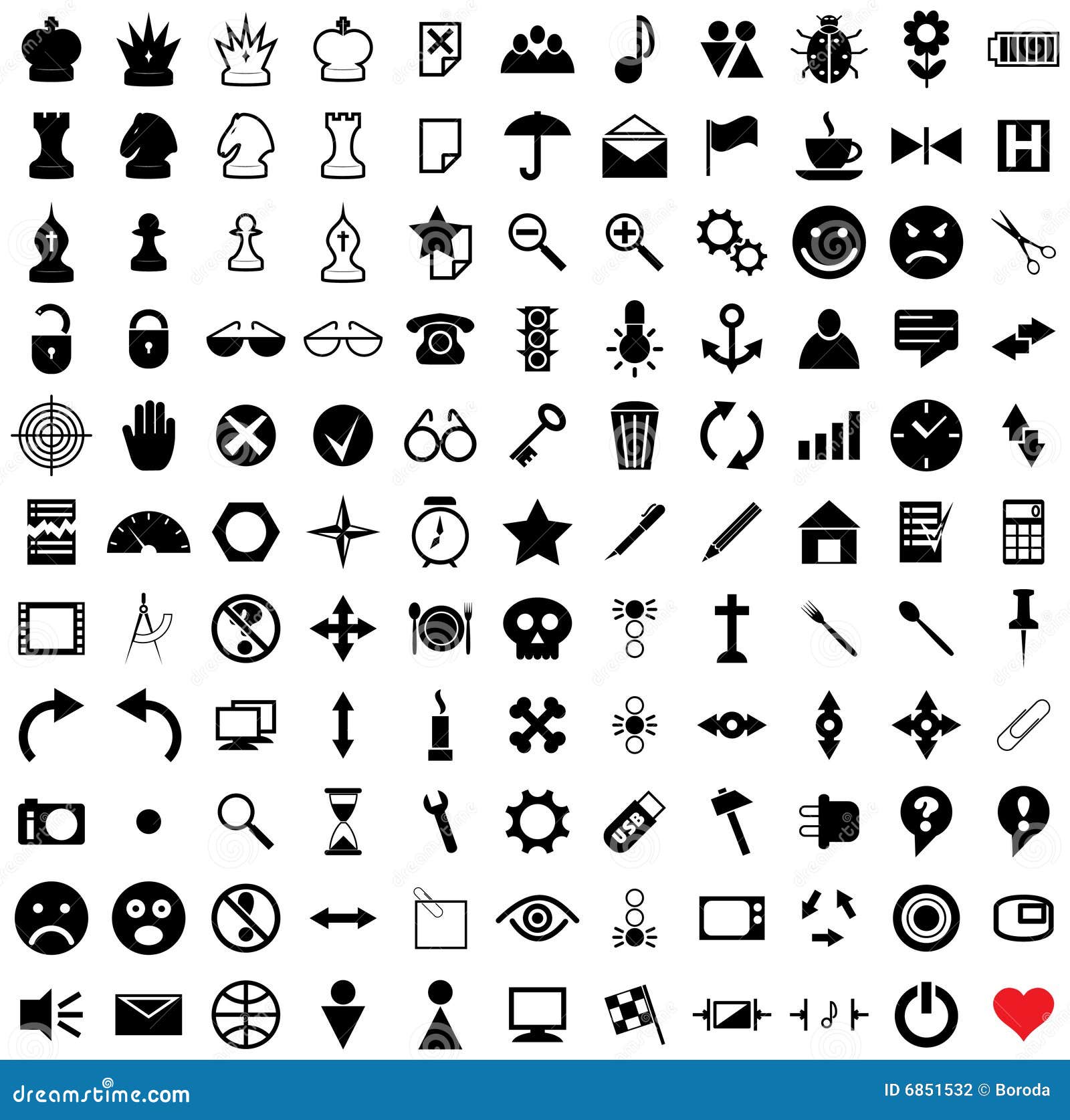 121 Pictogramas Del Vector. Ilustración del Vector - Ilustración de ...