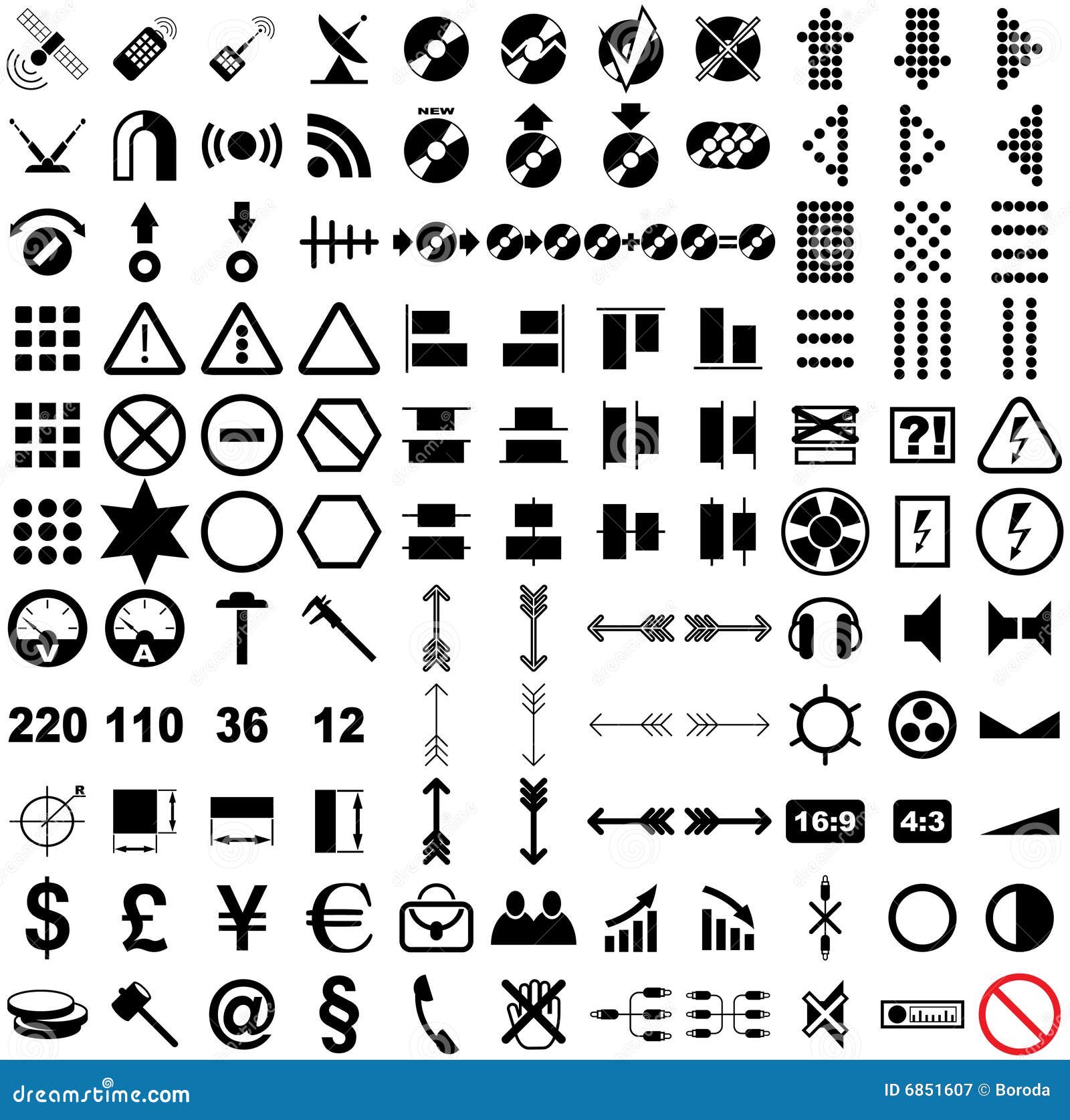 121 Pictogramas Del Vector. Ilustración del Vector - Ilustración de ...