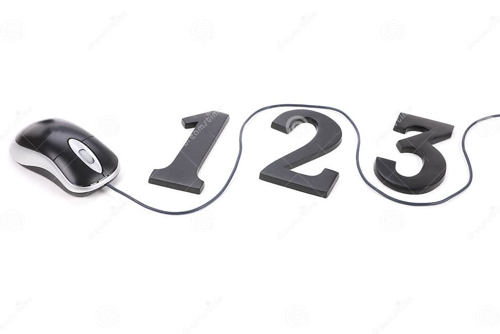 123 and computer mouse stock photo. Image of number, black - 6015138