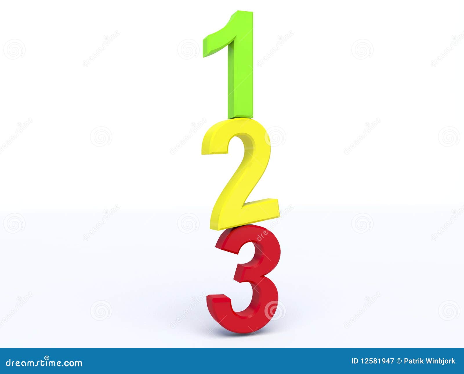 123 en 3d stock de ilustración. Ilustración de generado - 12581947