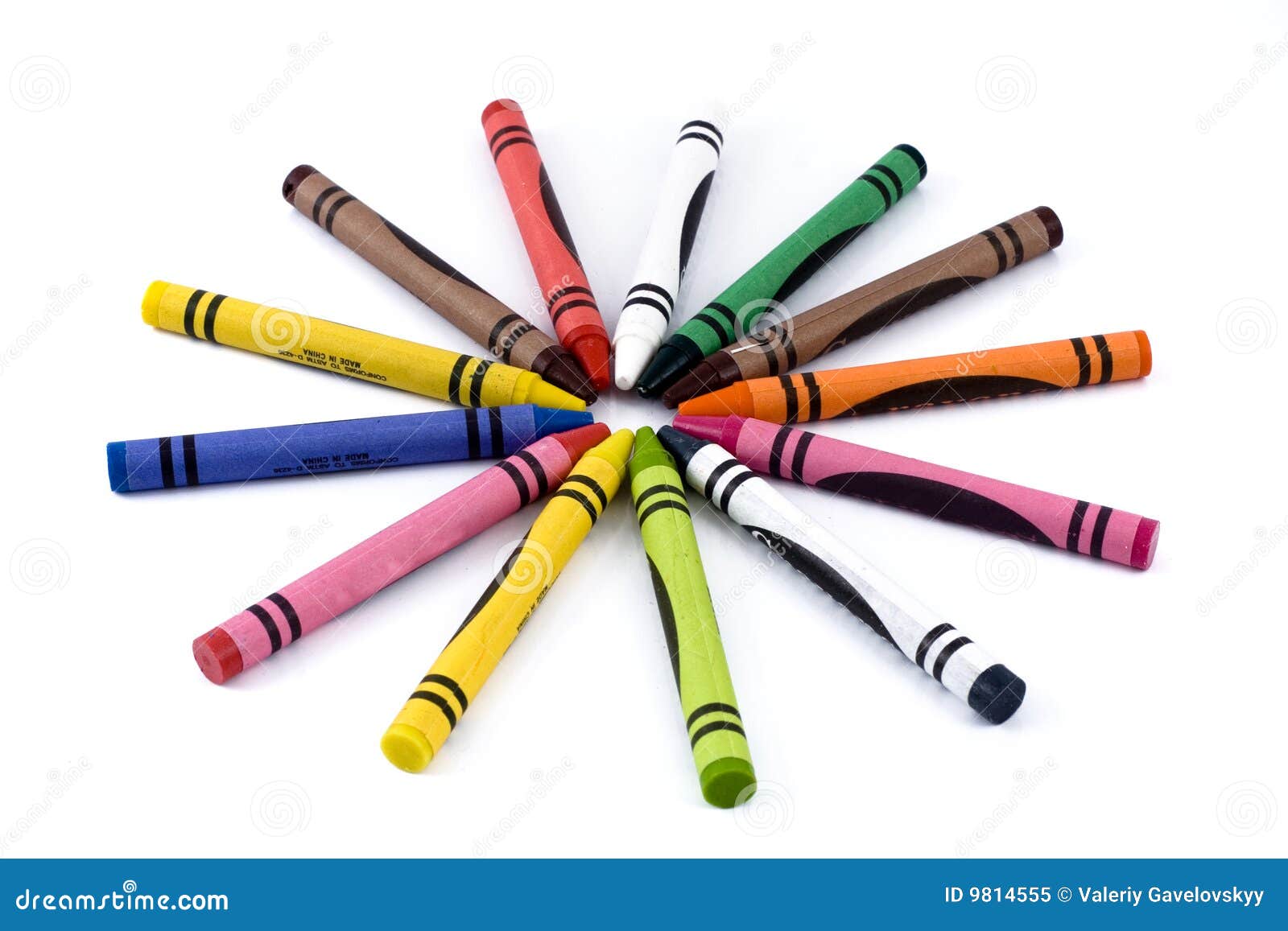 13 Colored Vax Crayons Isolated on White Stock Image - Image of colors ...