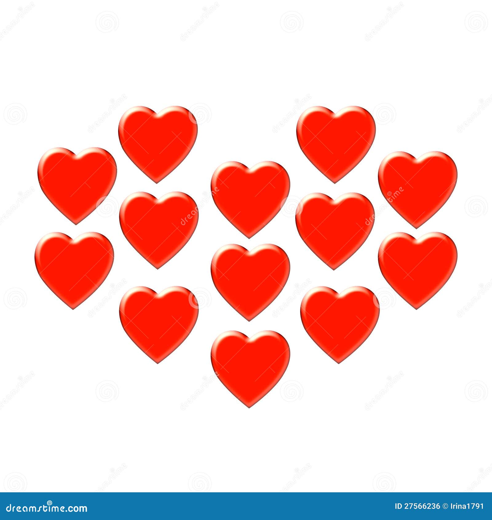 13 Hearts Royalty Free Stock Image - Image: 27566236