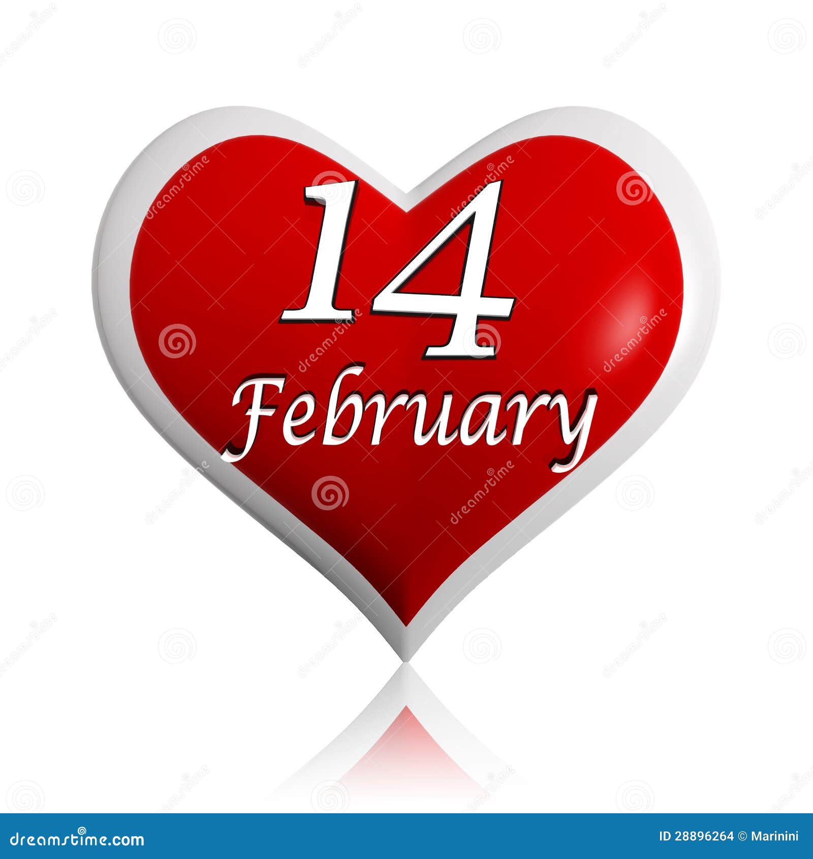 14 February red heart stock illustration. Illustration of almanac ...