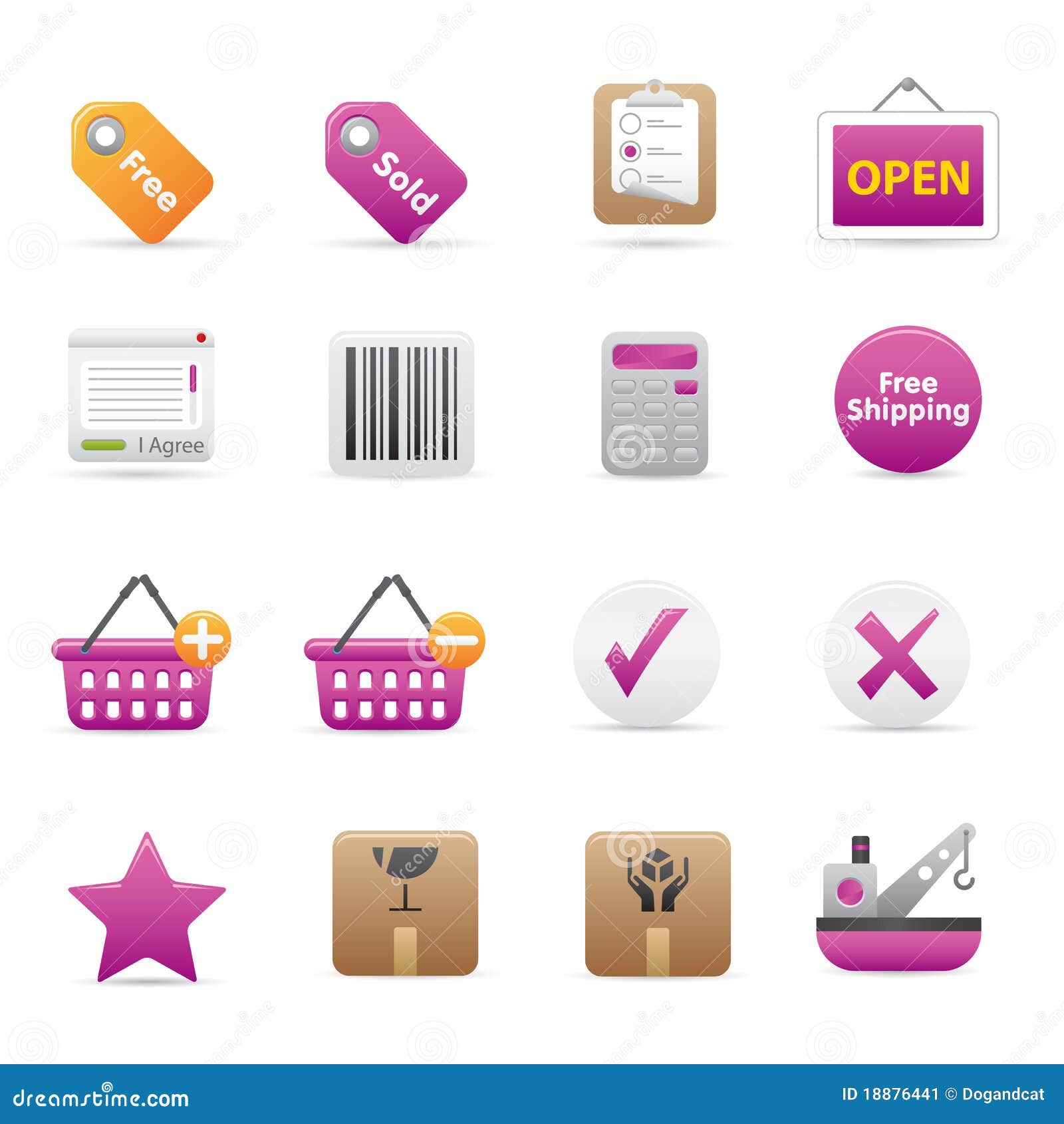 14 Purple Shopping Icons stock vector. Illustration of remove - 18876441