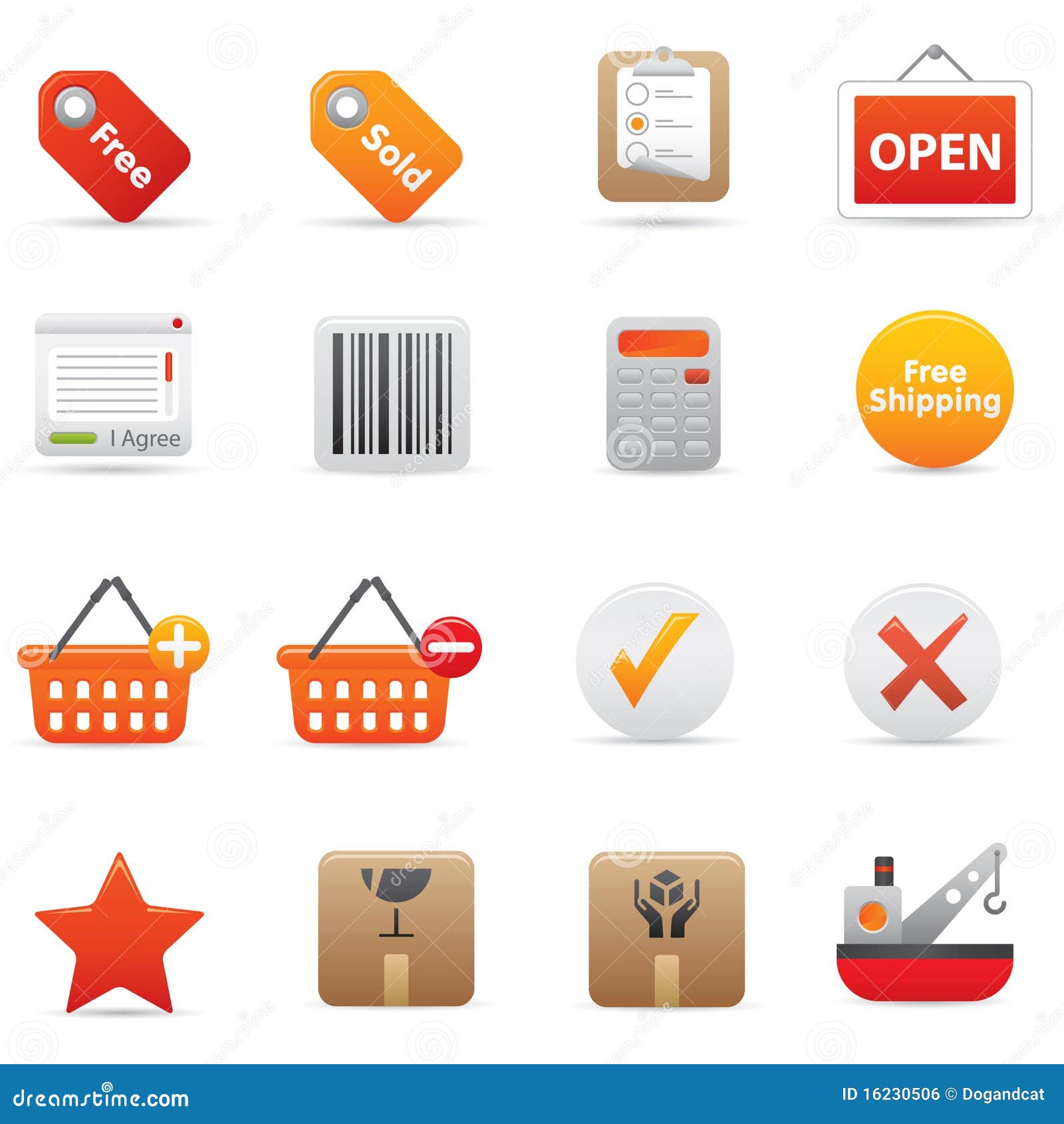 14 Red Shopping Icons stock vector. Illustration of shopping - 16230506