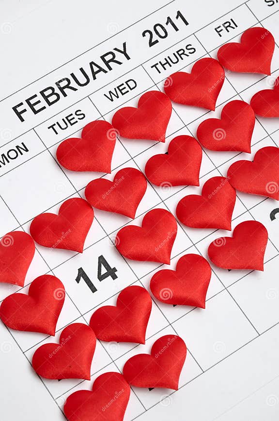 14th of February 2011 stock image. Image of romance, diary - 17995323