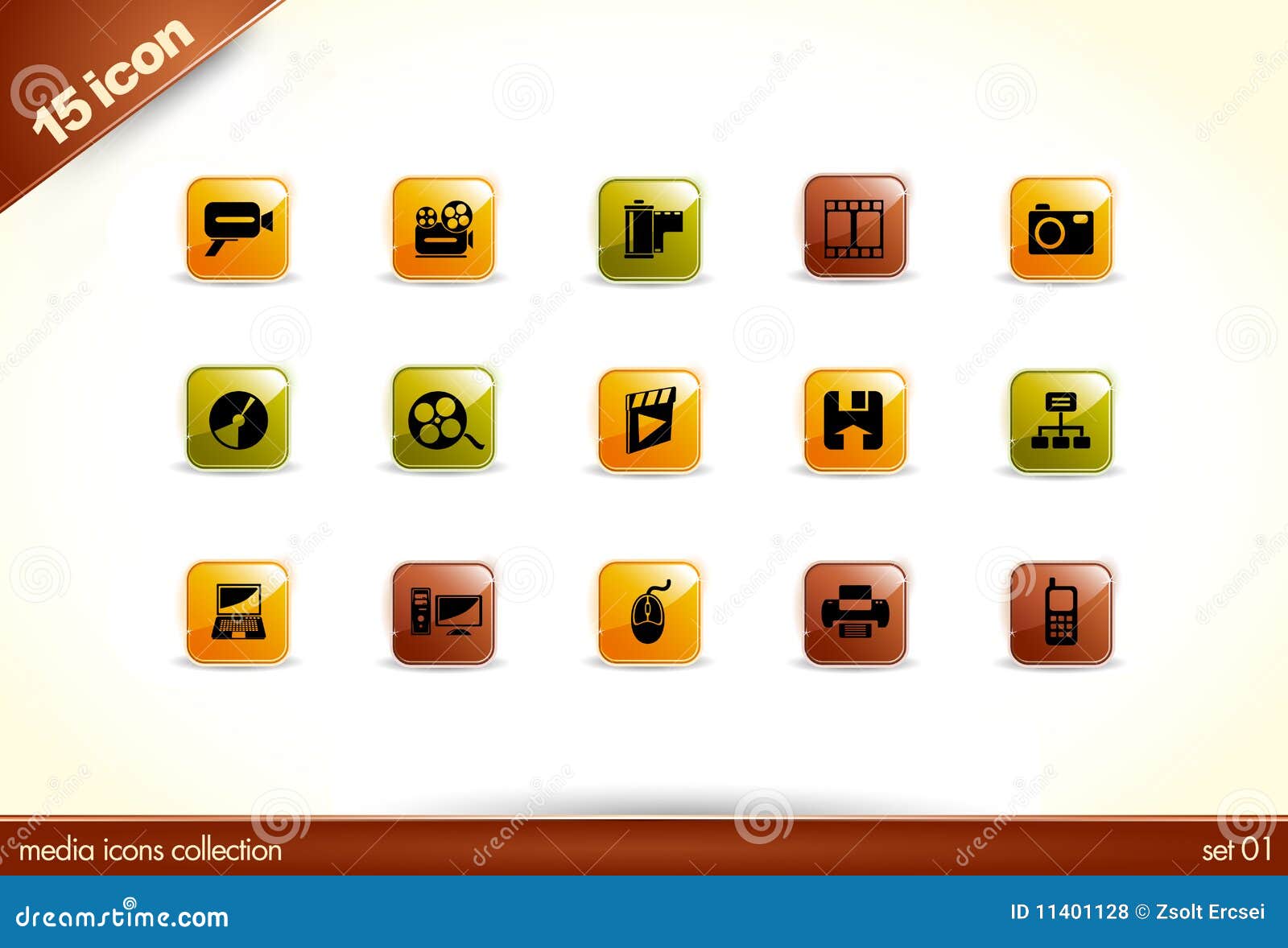 15 Beautiful Glossy Shiny Icons Stock Vector - Illustration of ...