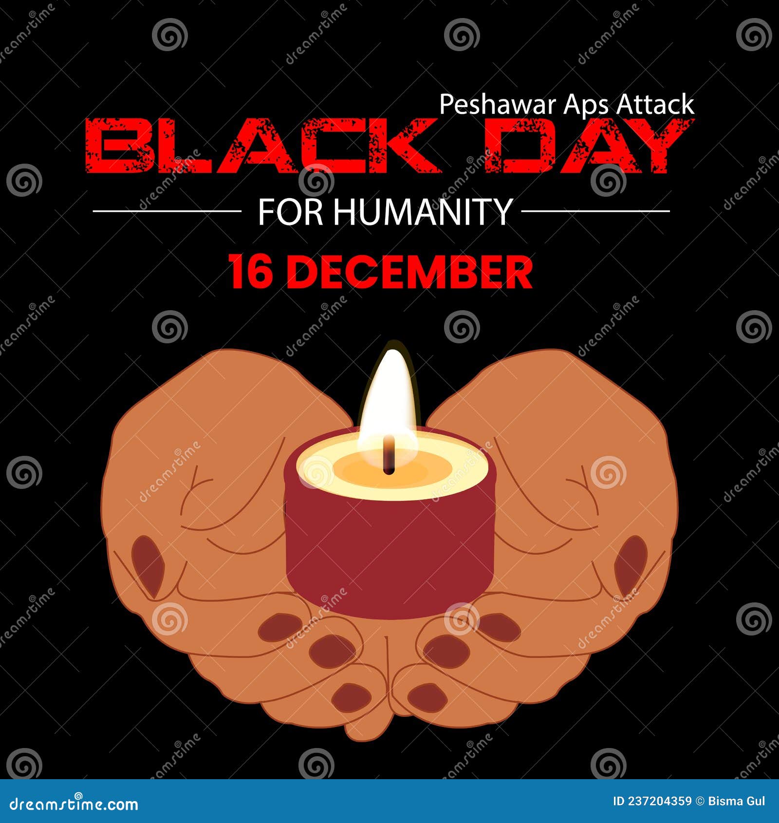 16 12 Black Day Aps Peshawar Attack Template. Stock Illustration ...