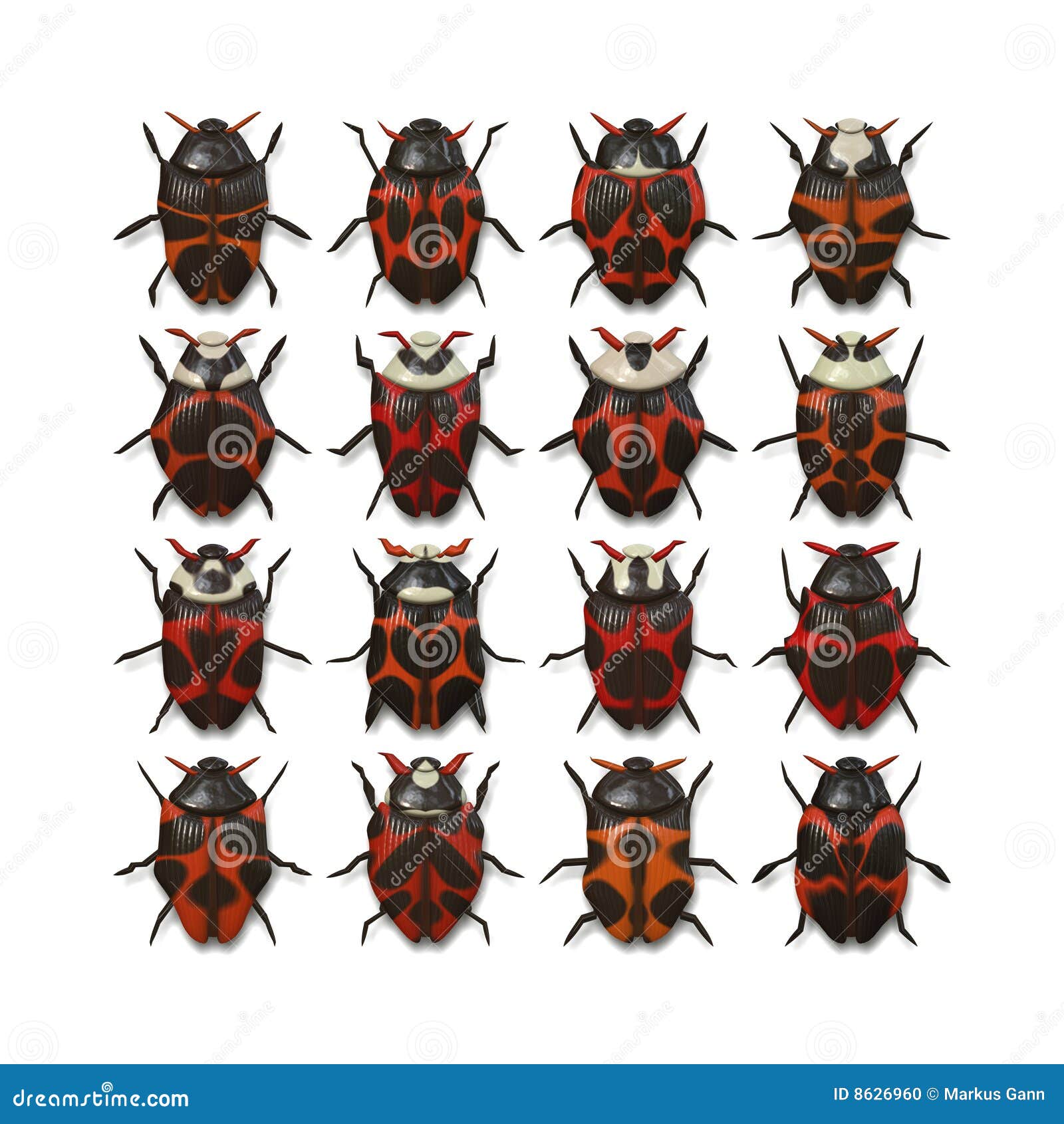 16 different bugs stock illustration. Illustration of ladybugs - 8626960