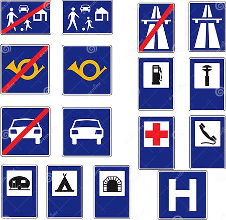 16 road signs stock vector. Illustration of advice, highway - 15396137