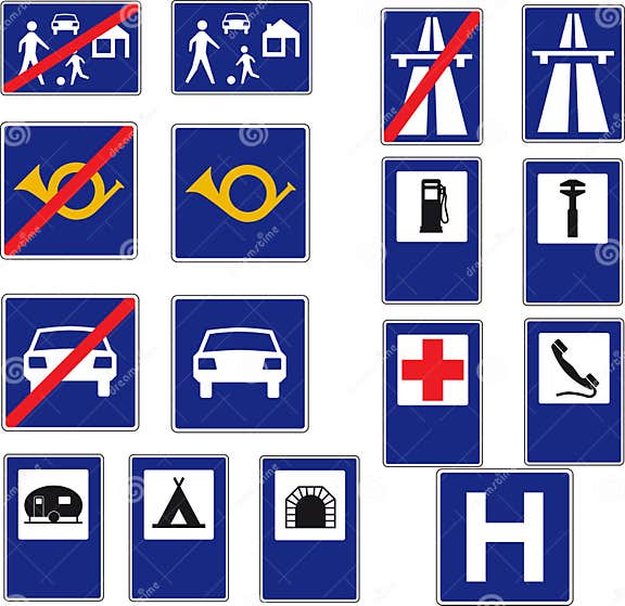 16 road signs stock vector. Illustration of advice, highway - 15396137