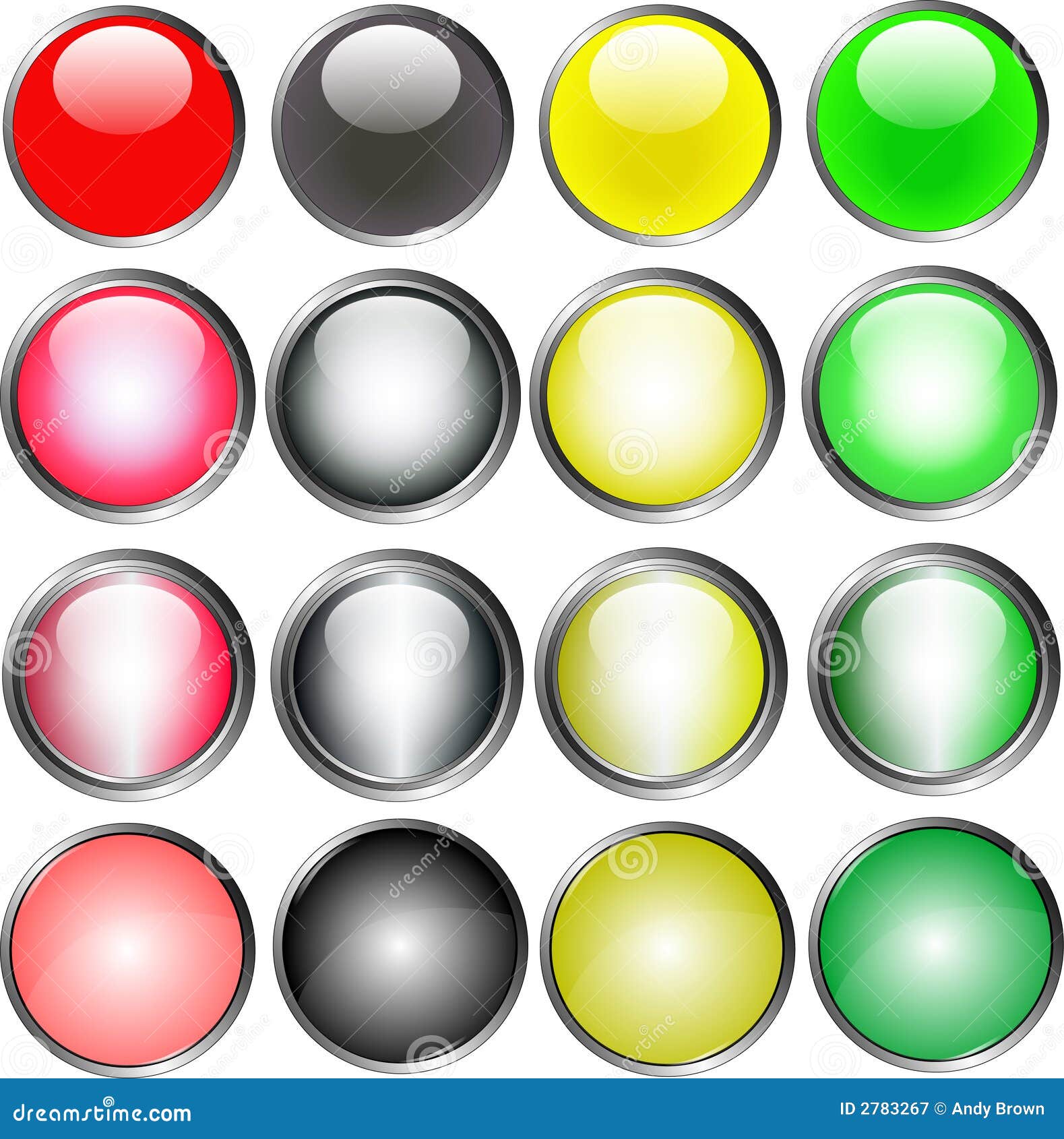 16 Vector Buttons 2 stock vector. Illustration of glossy - 2783267